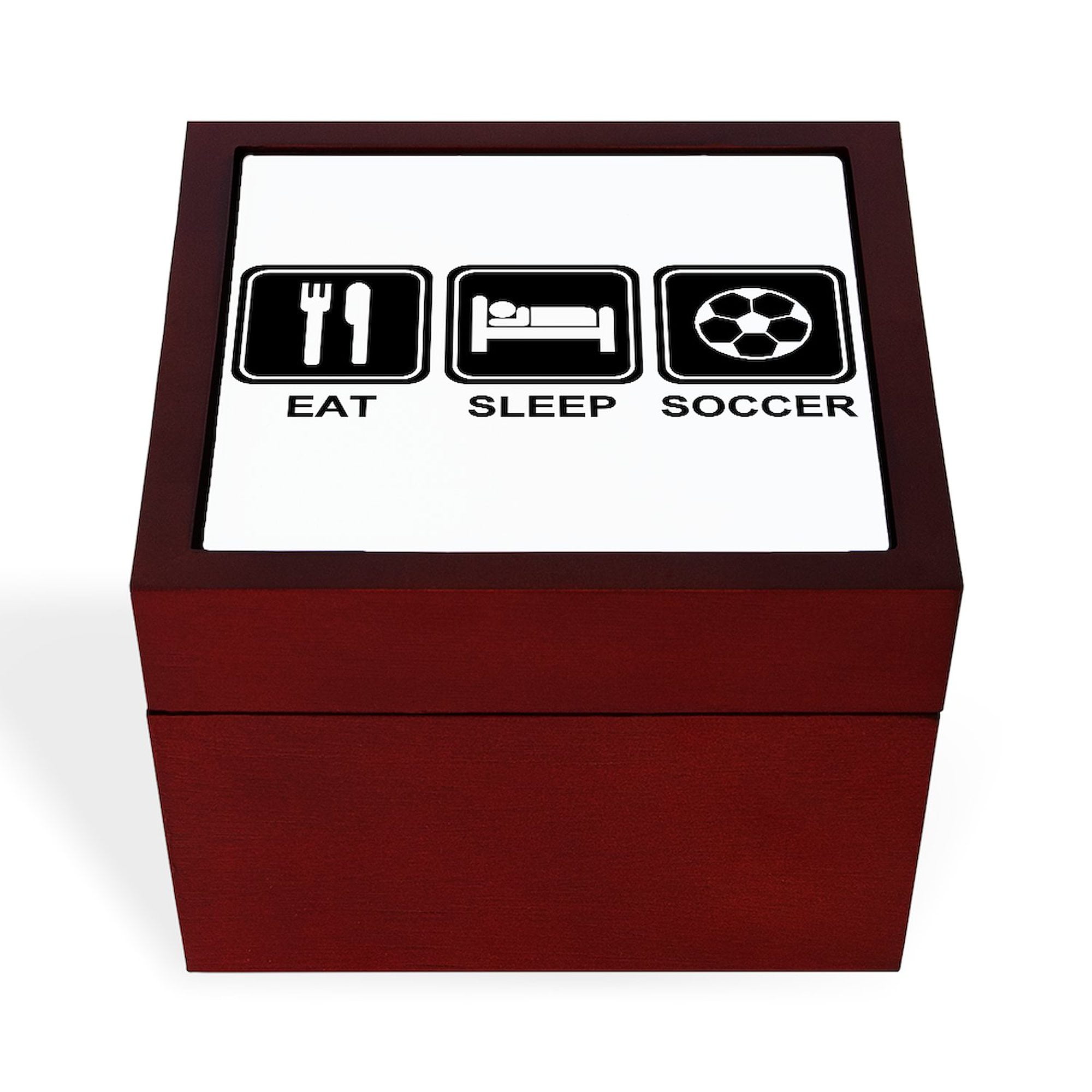 CafePress - EAT SLEEP SOCCER - Keepsake Box, Finished Hardwood Jewelry ...