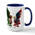 CafePress - Eagle America Mexico Flag Vintage Mexican Roots Am - 15 oz ...