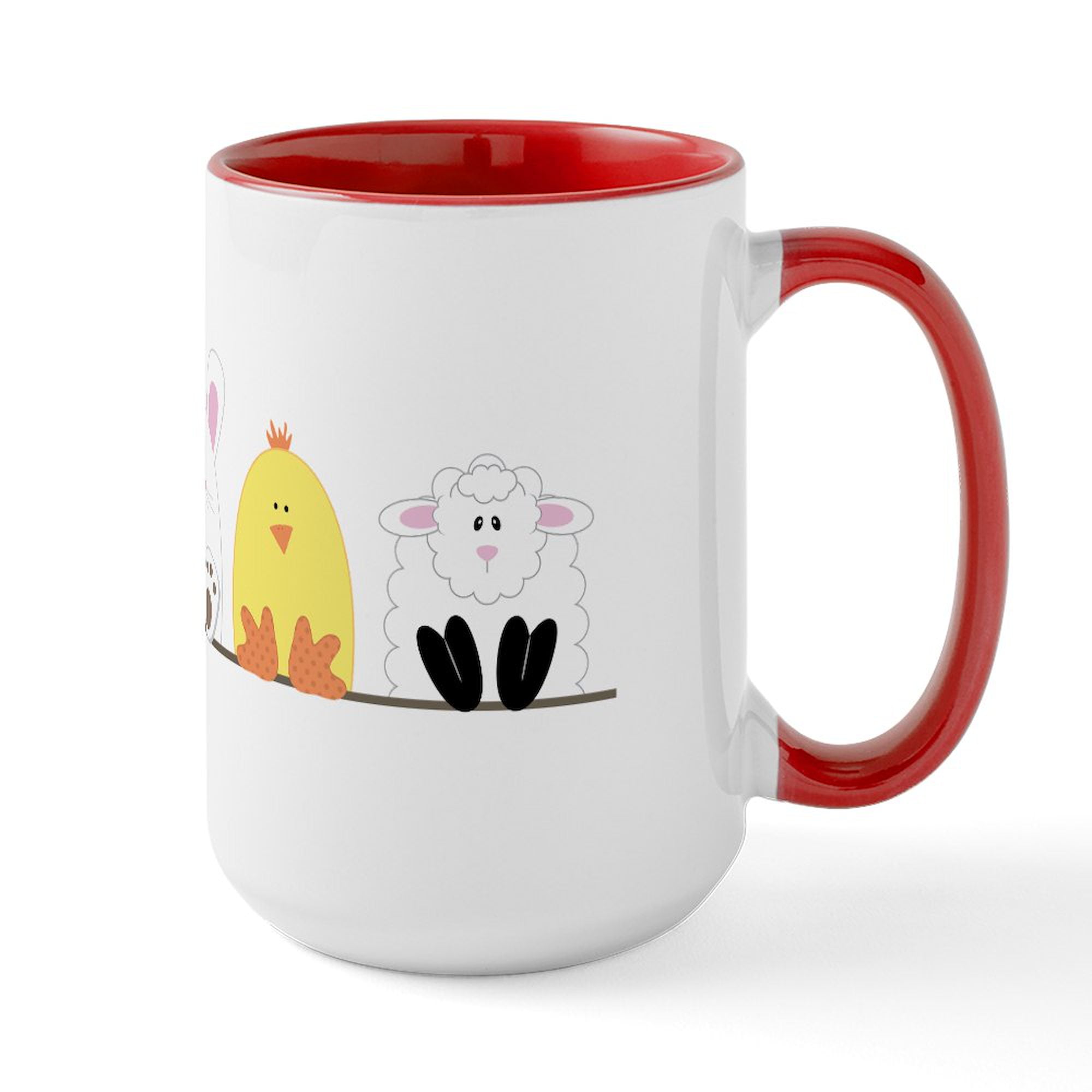 CafePress - Easter Animal Border Mugs - 15 oz Ceramic Large White ...