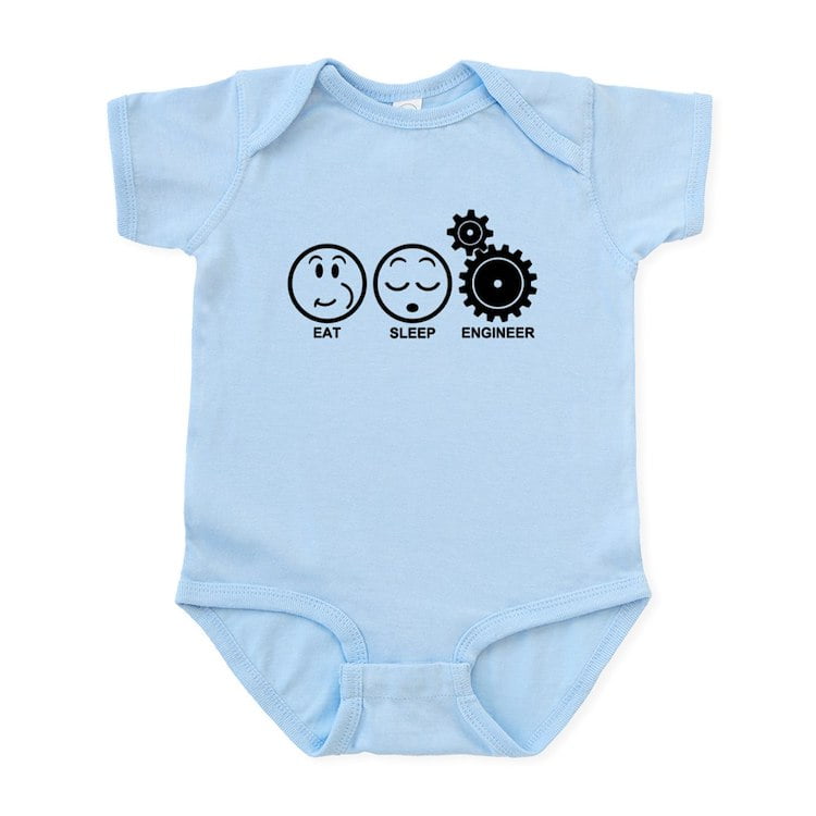 CafePress - Eat Sleep Engineer Infant Bodysuit - Baby Light Bodysuit ...