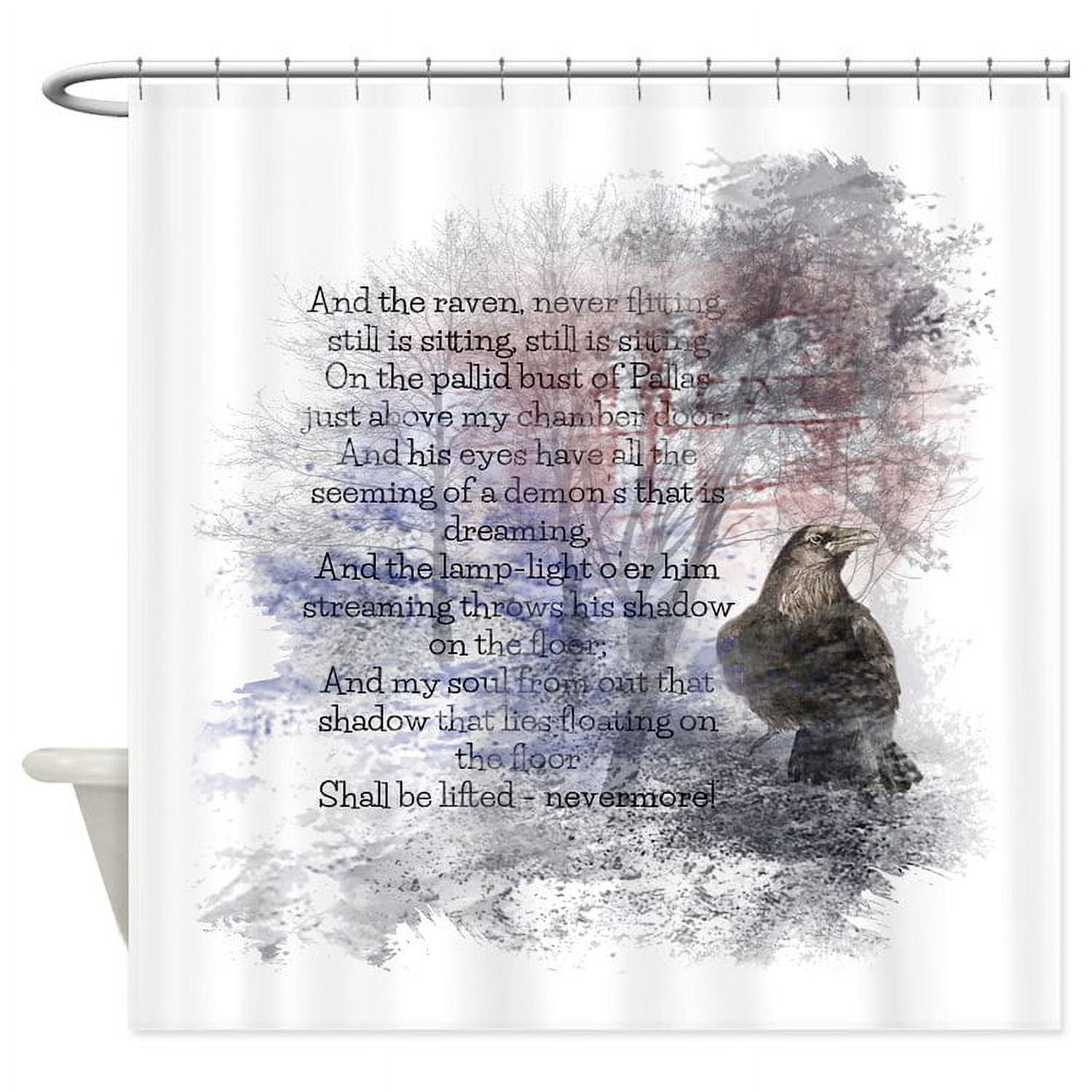 CafePress - Edgar Allan Poe The Raven Poem - Unique Fabric Shower ...