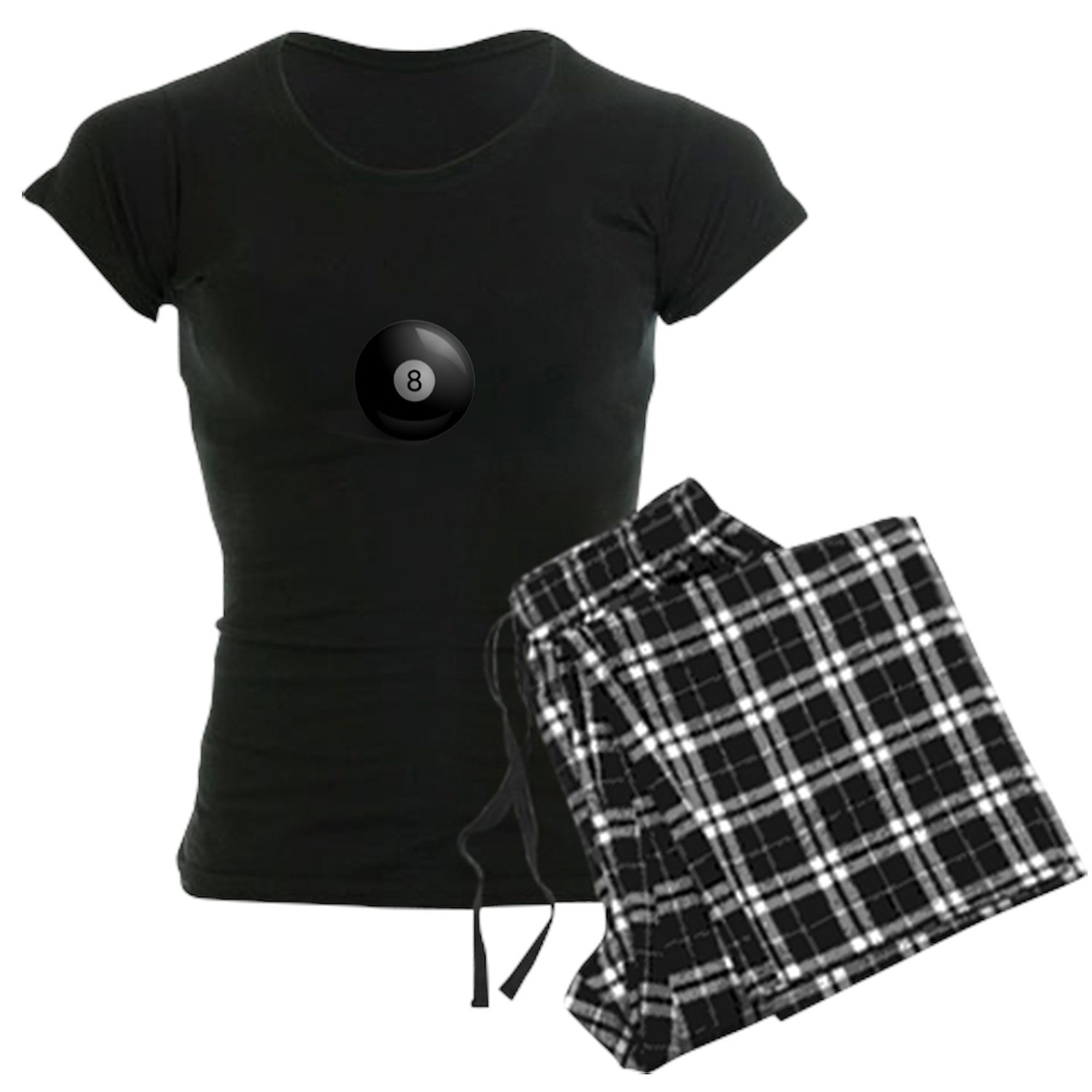 CafePress - Eight Ball Pool Women's Dark Pajamas - Women's Short Sleeve ...