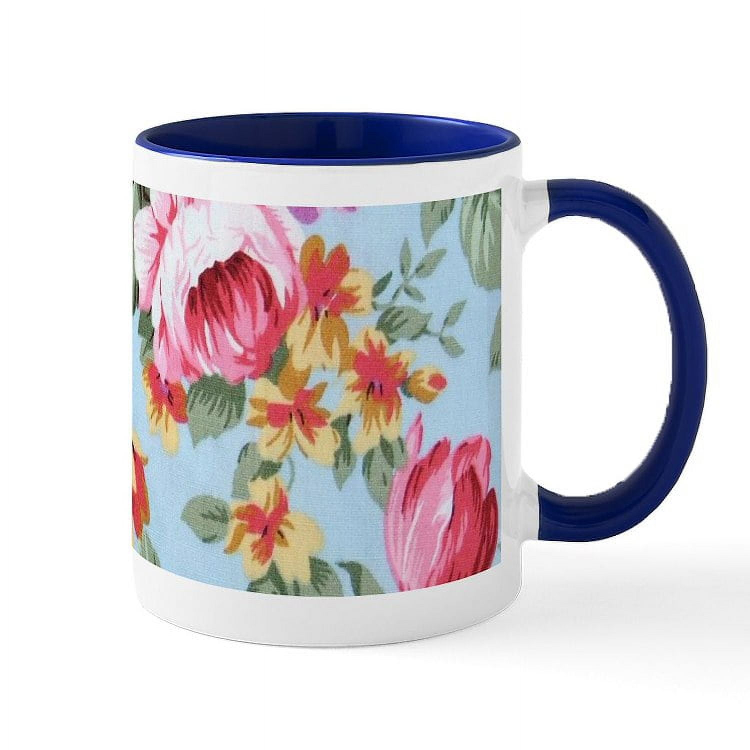 CafePress - Elegant Colorful Pink Roses Vintage Floral Mugs - 11 oz ...