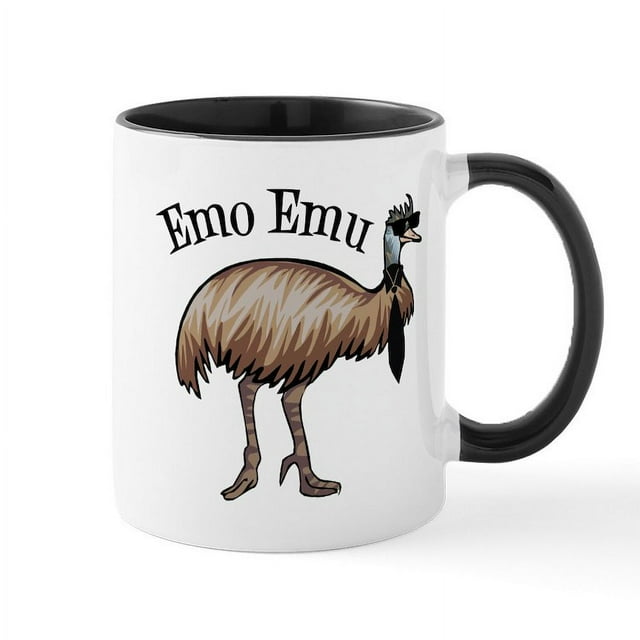 CafePress - Emo Emu - 11 oz Ceramic Mug - Novelty Coffee Tea Cup ...