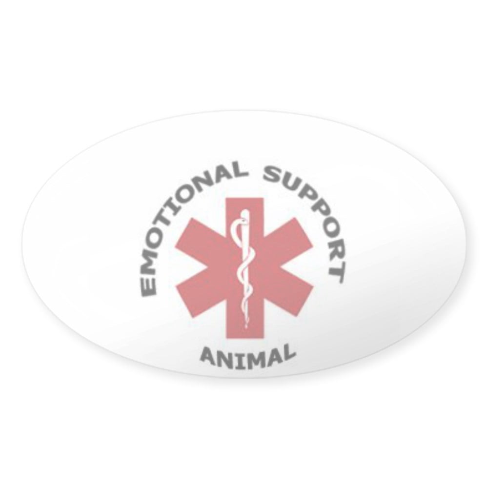 CafePress - Emotional Support Animal Sticker - Sticker (Oval) - Walmart.com