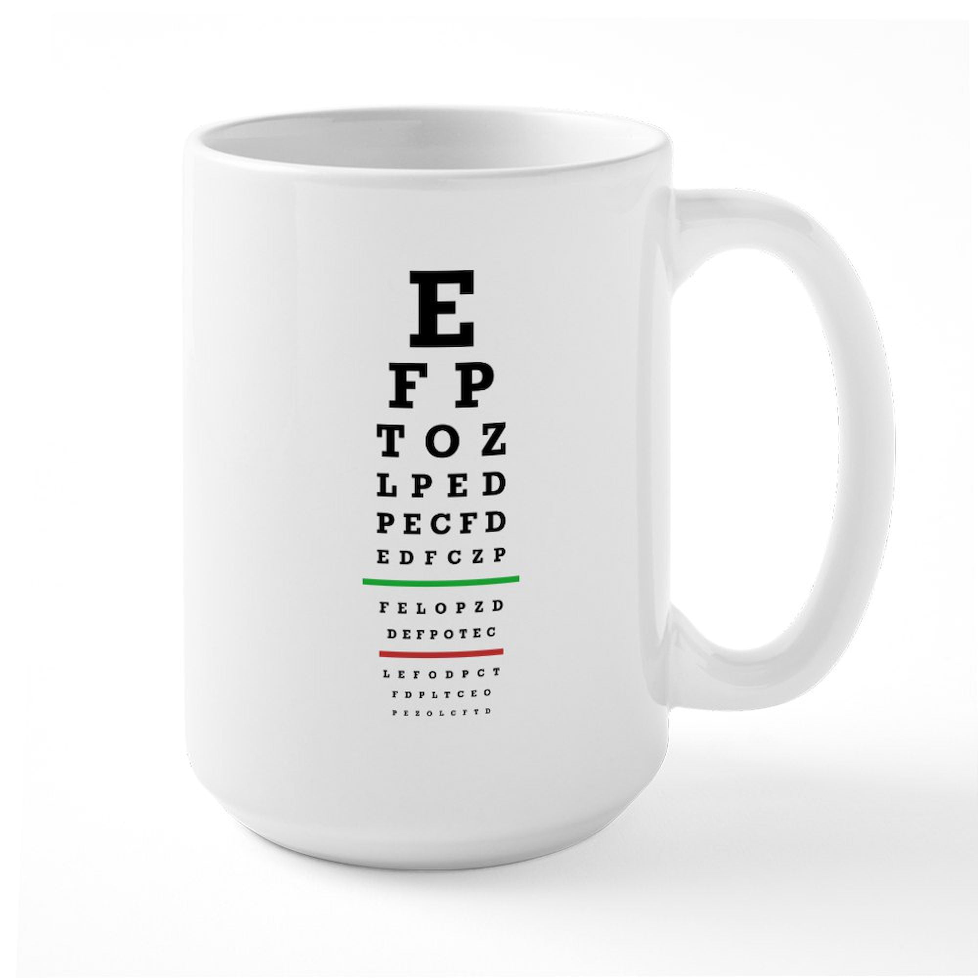 CafePress - Eye Chart Mugs - 15 oz Ceramic Large White Novelty Mug ...