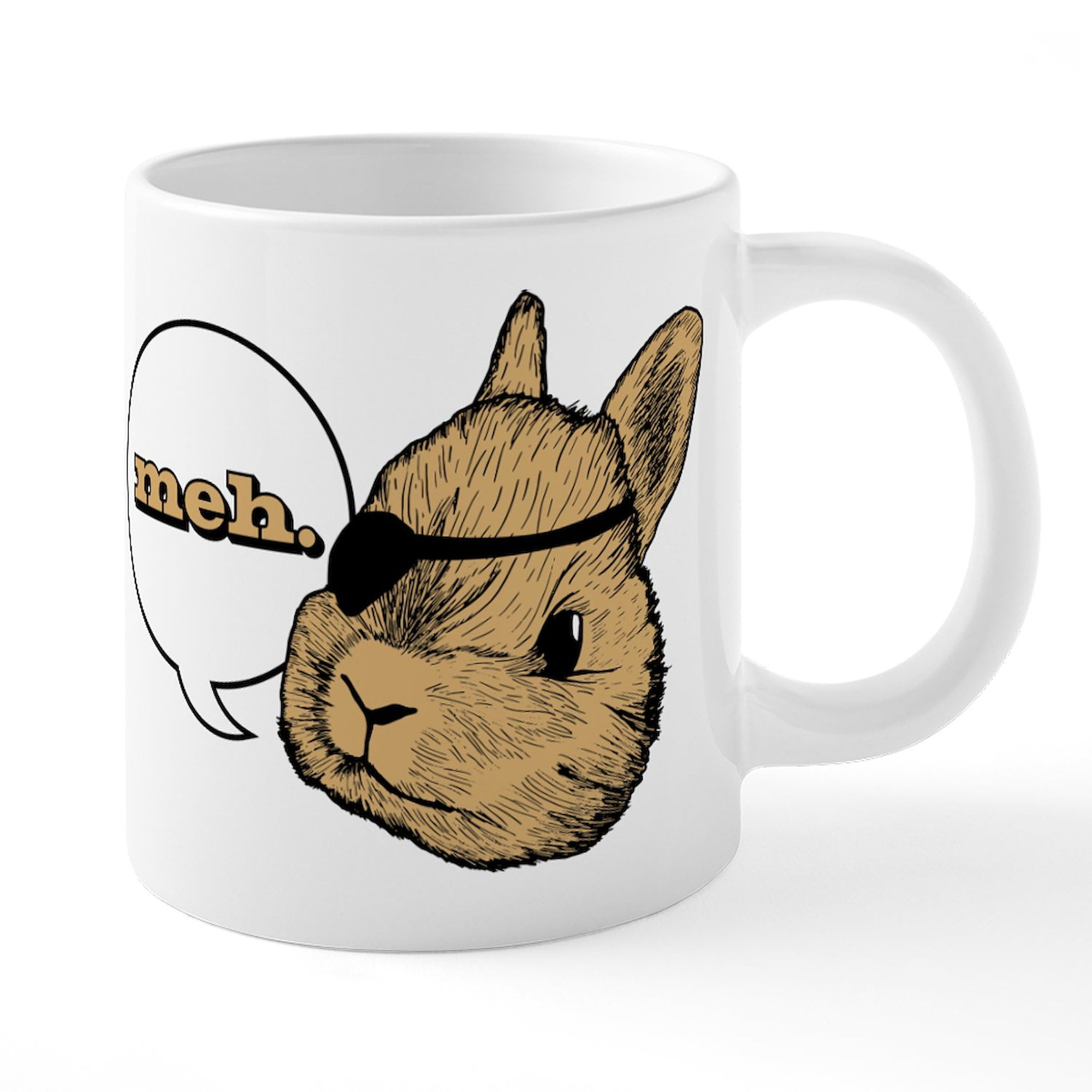 CafePress - Eye Patch Rabbit Meh - 20 Oz White Ceramic Mega Mug ...