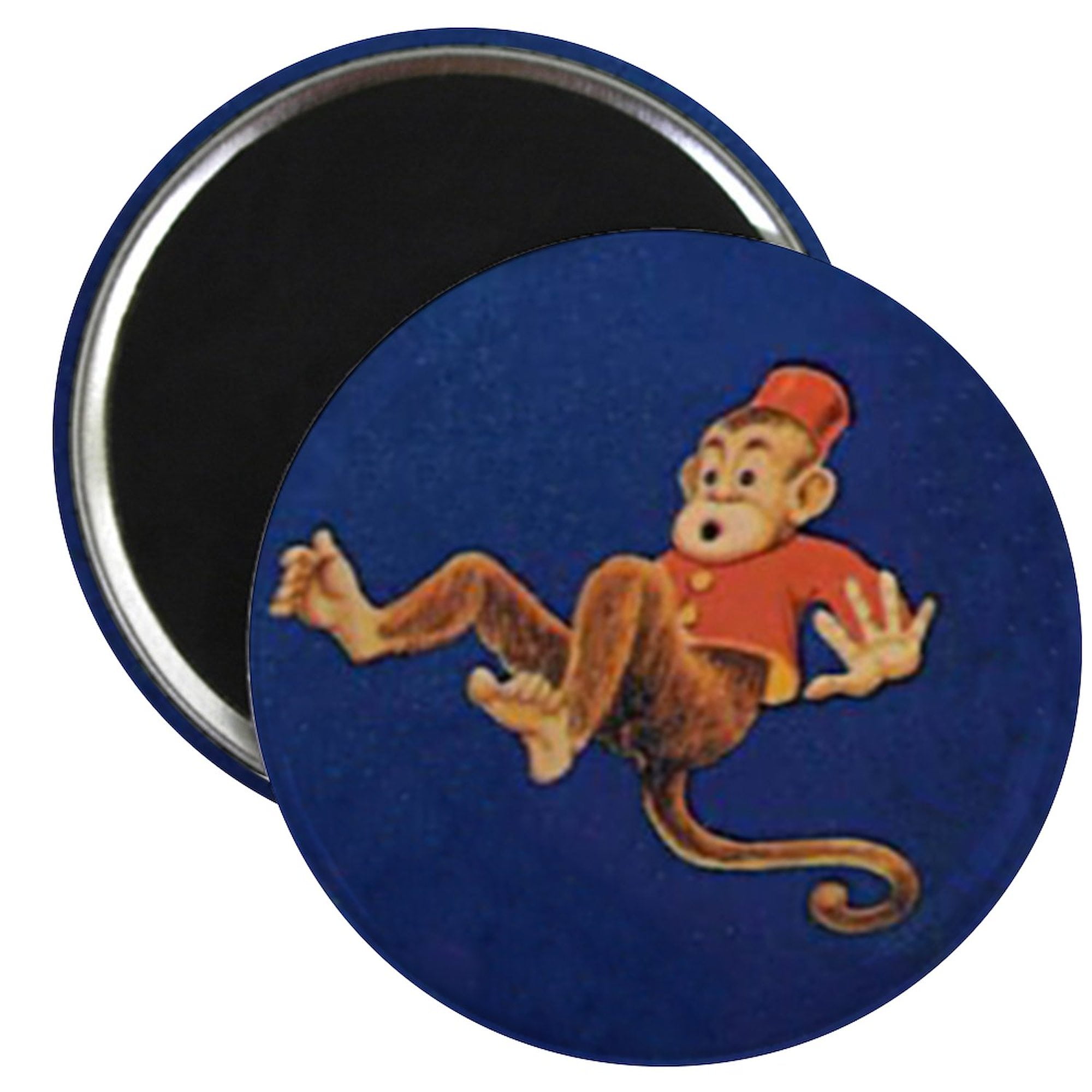 CafePress - Falling Monkey Magnet - 2.25" Round Magnet, Refrigerator Magnet, Button Magnet Style ...