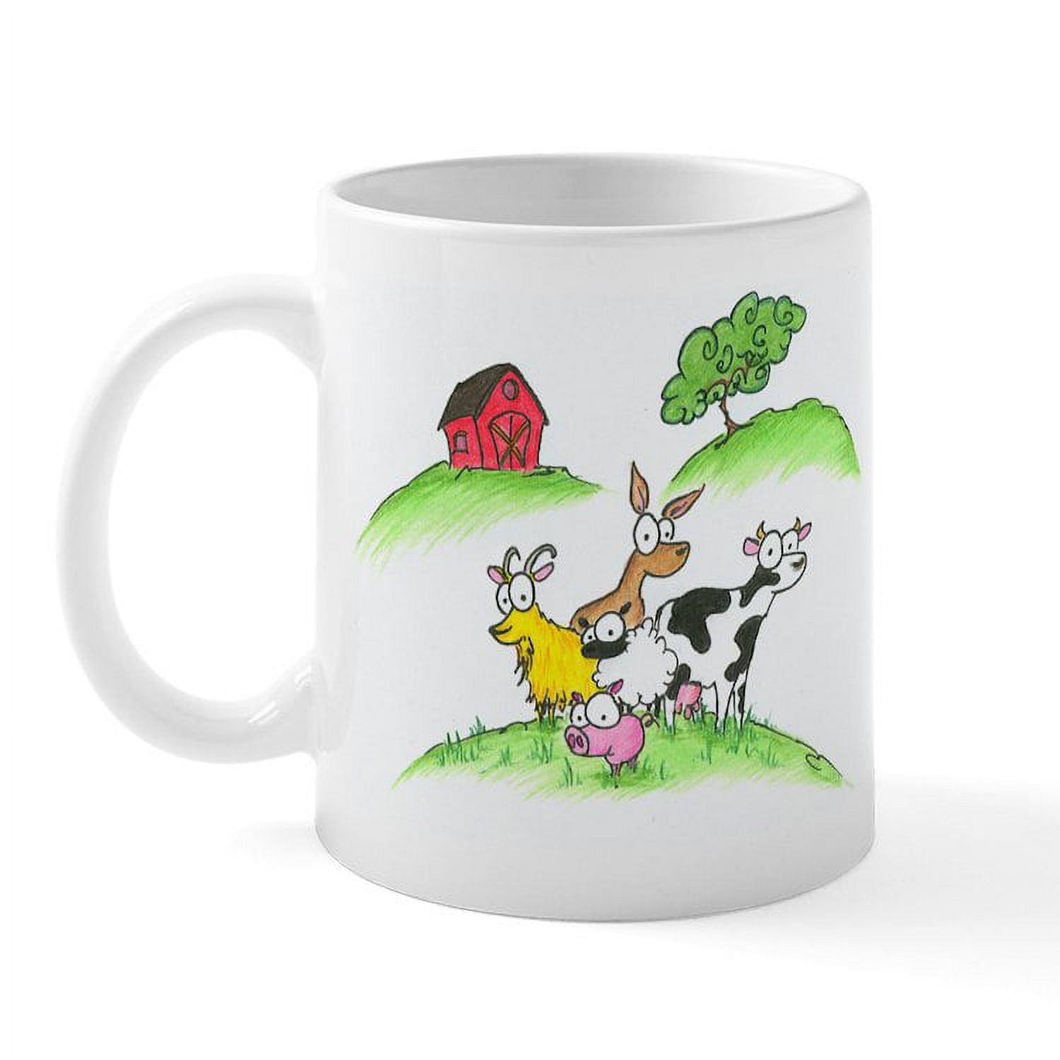 CafePress - Farm Animals Mug - 11 oz Ceramic Mug - Novelty Coffee Tea ...