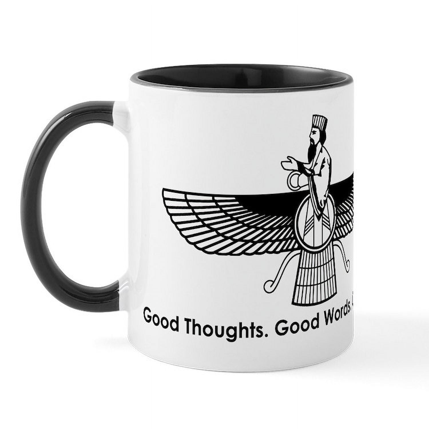 CafePress - Farvahar Design II: Good Thoughts, Words, Deeds Mu - 11 oz ...