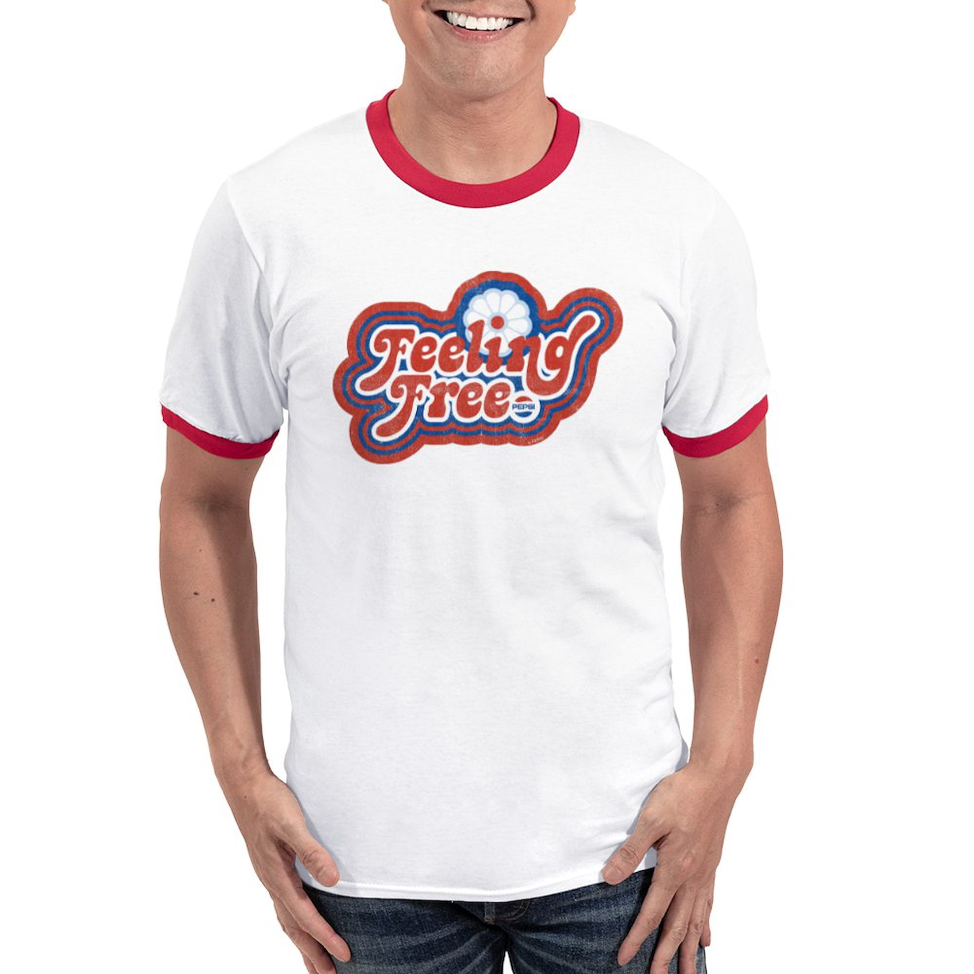 CafePress - Feeling Free Pepsi Ringer T - 100% Cotton Ringed T-Shirt ...