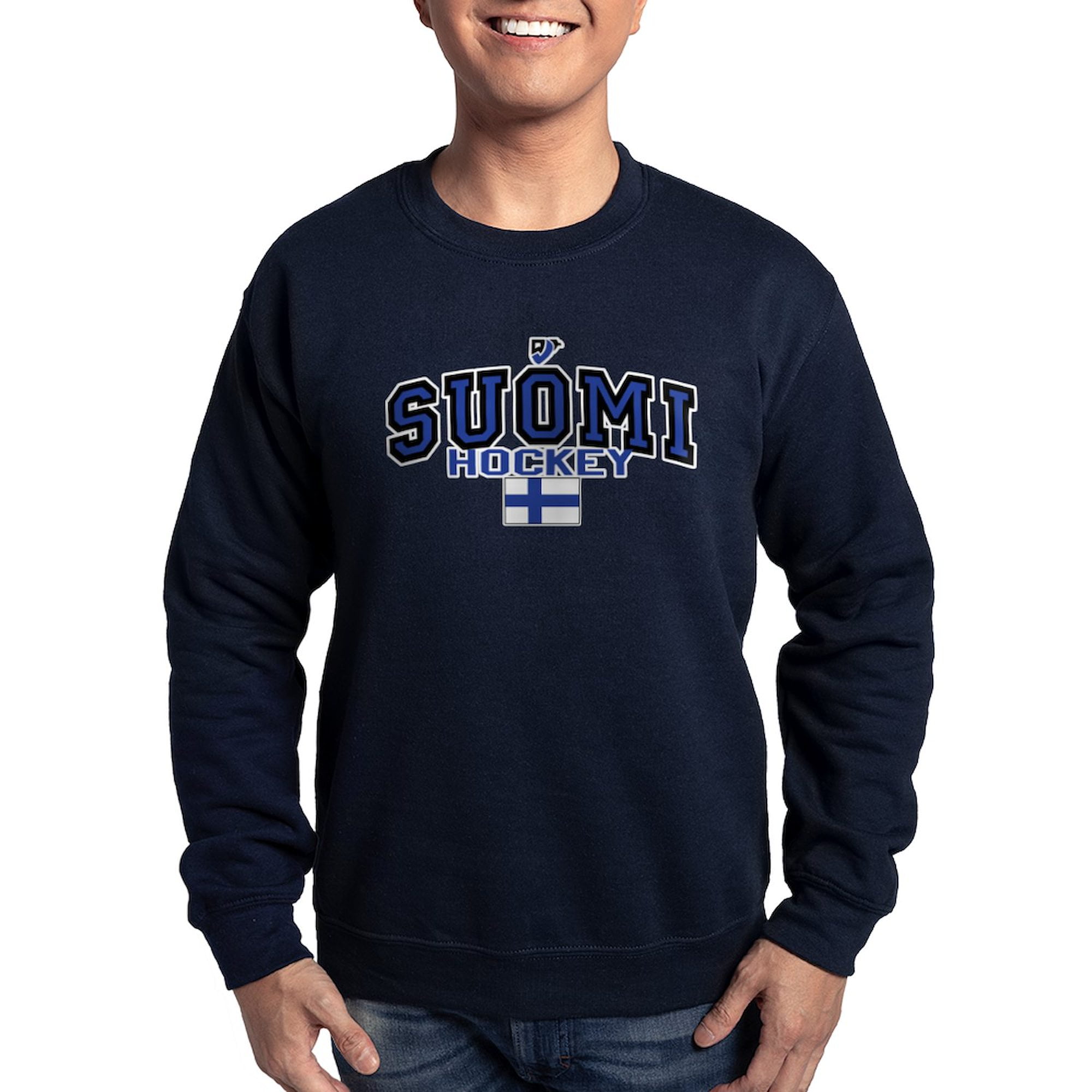 CafePress - Finland(Suomi) Hockey Sweatshirt (Dark) - Classic Crew Neck ...