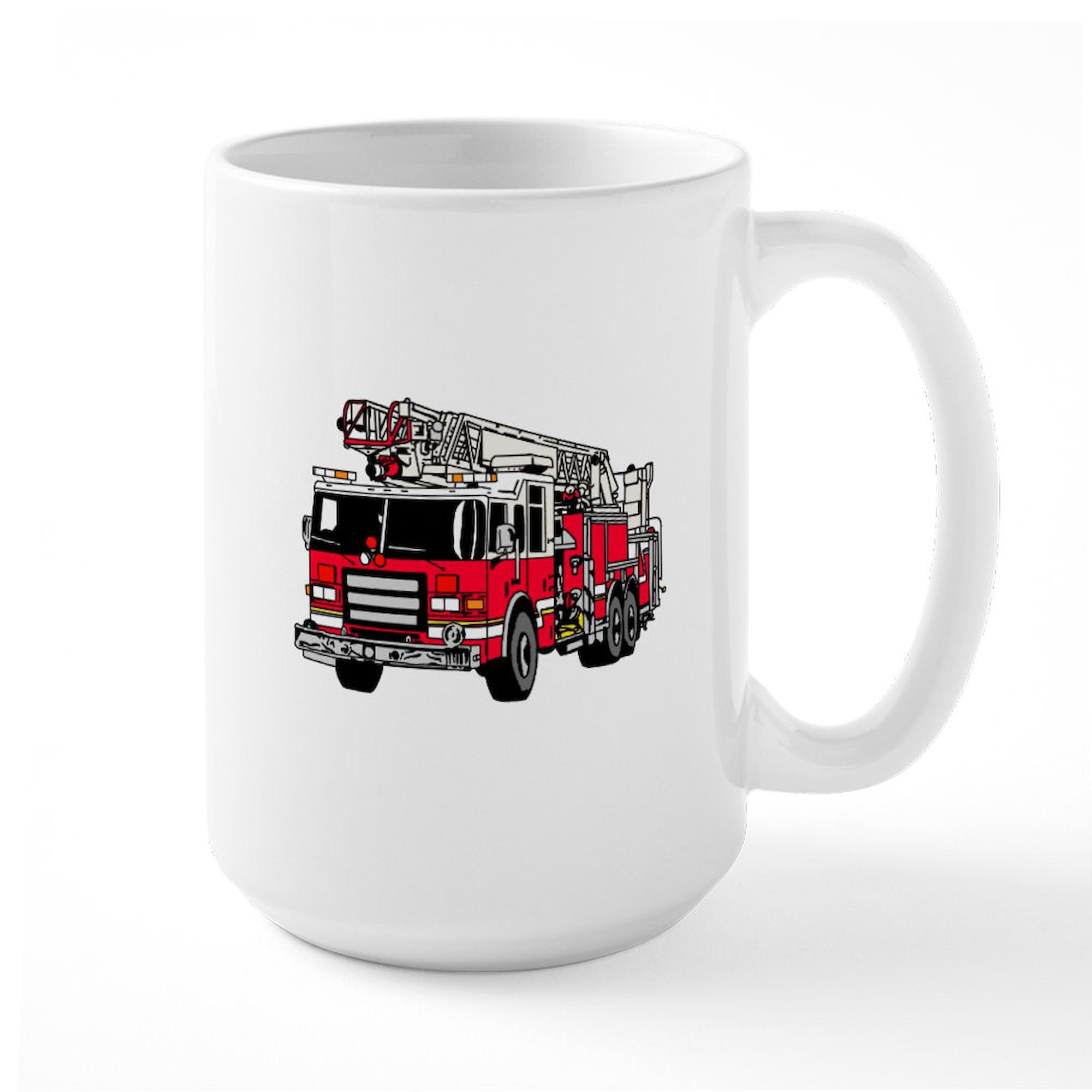 CafePress - Fire Engine Red - 15 oz Ceramic Large White Novelty Mug ...