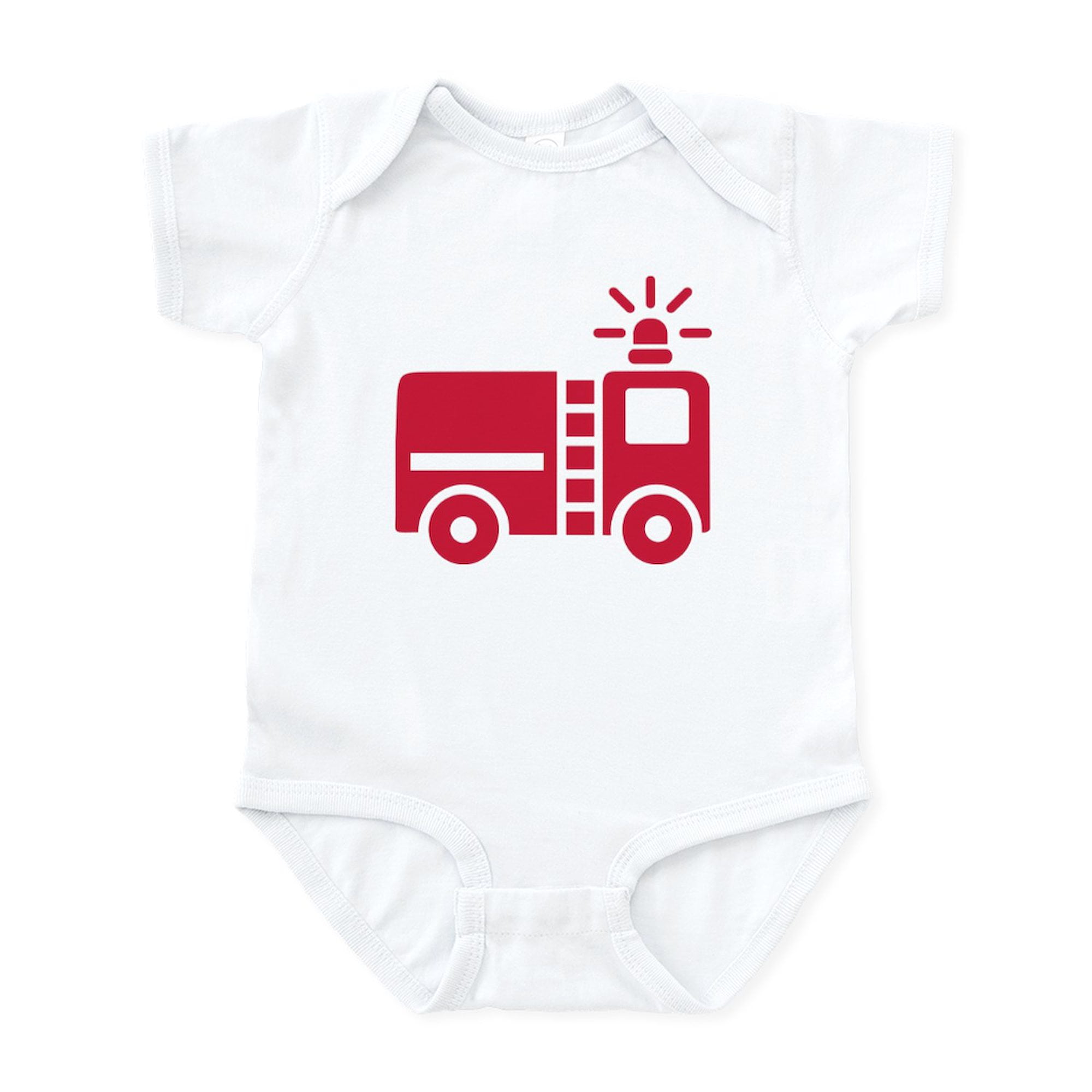 CafePress - Fire Truck Infant Bodysuit - Baby Light Bodysuit, Size ...