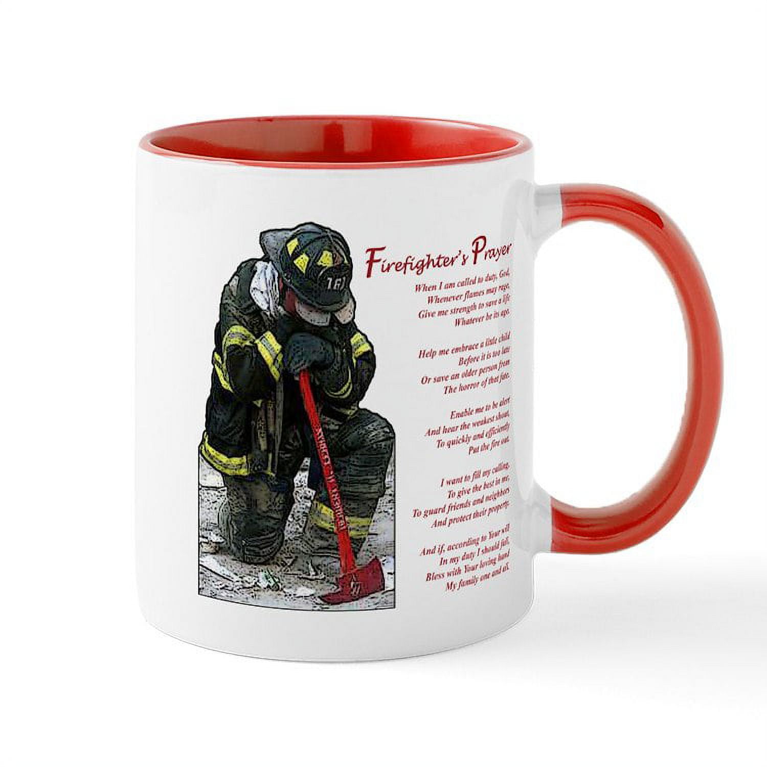 CafePress - Firefighter Prayer Mug - 11 oz Ceramic Mug - Novelty Coffee ...