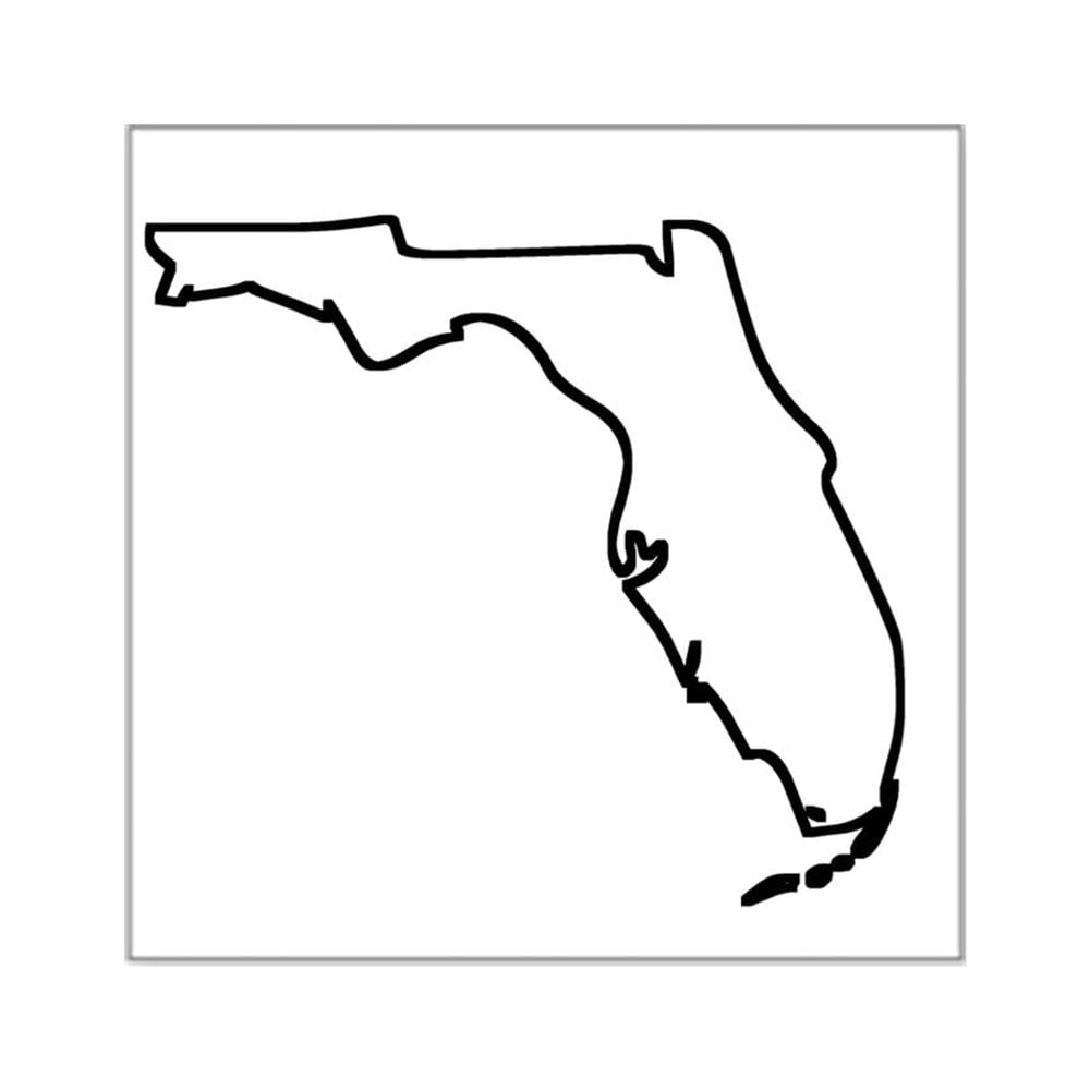 CafePress Florida Outline Sticker, 3" x 3", Automotive Decals ...