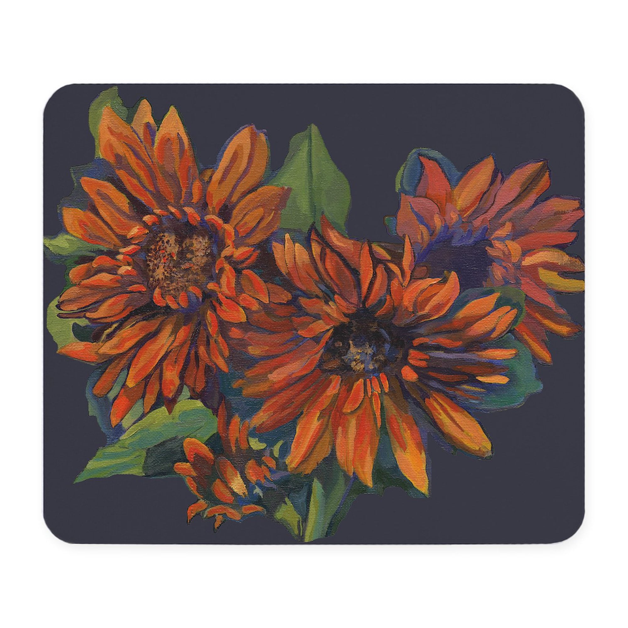 CafePress - Flowers For Vincent (Black) Mousepad - Non-slip Rubber ...