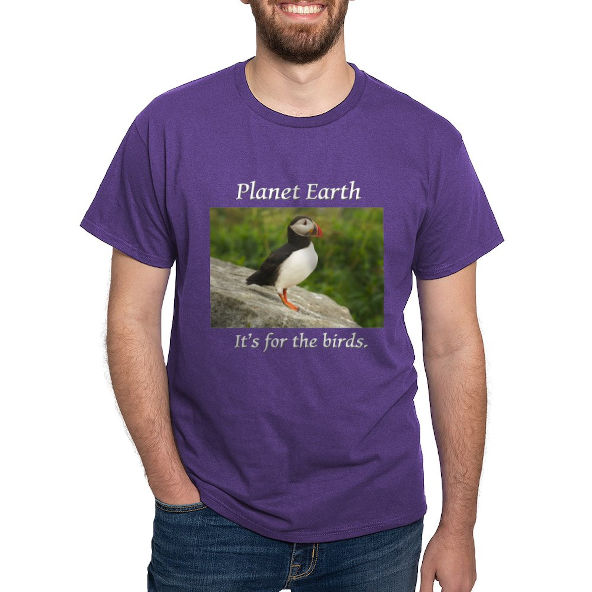 CafePress - Forthebirdspuffin2 Whiteletters Copy T Shirt - Men's ...