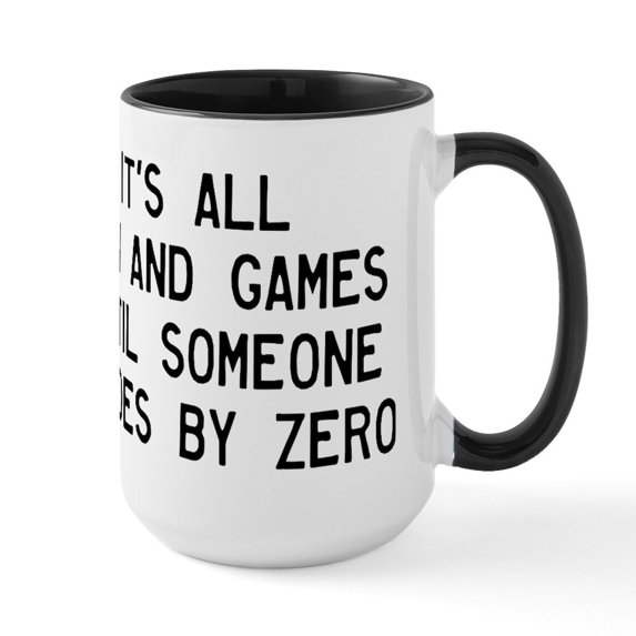 CafePress - Fun And Games Divide By Zero Large Mug - 15 oz Ceramic ...