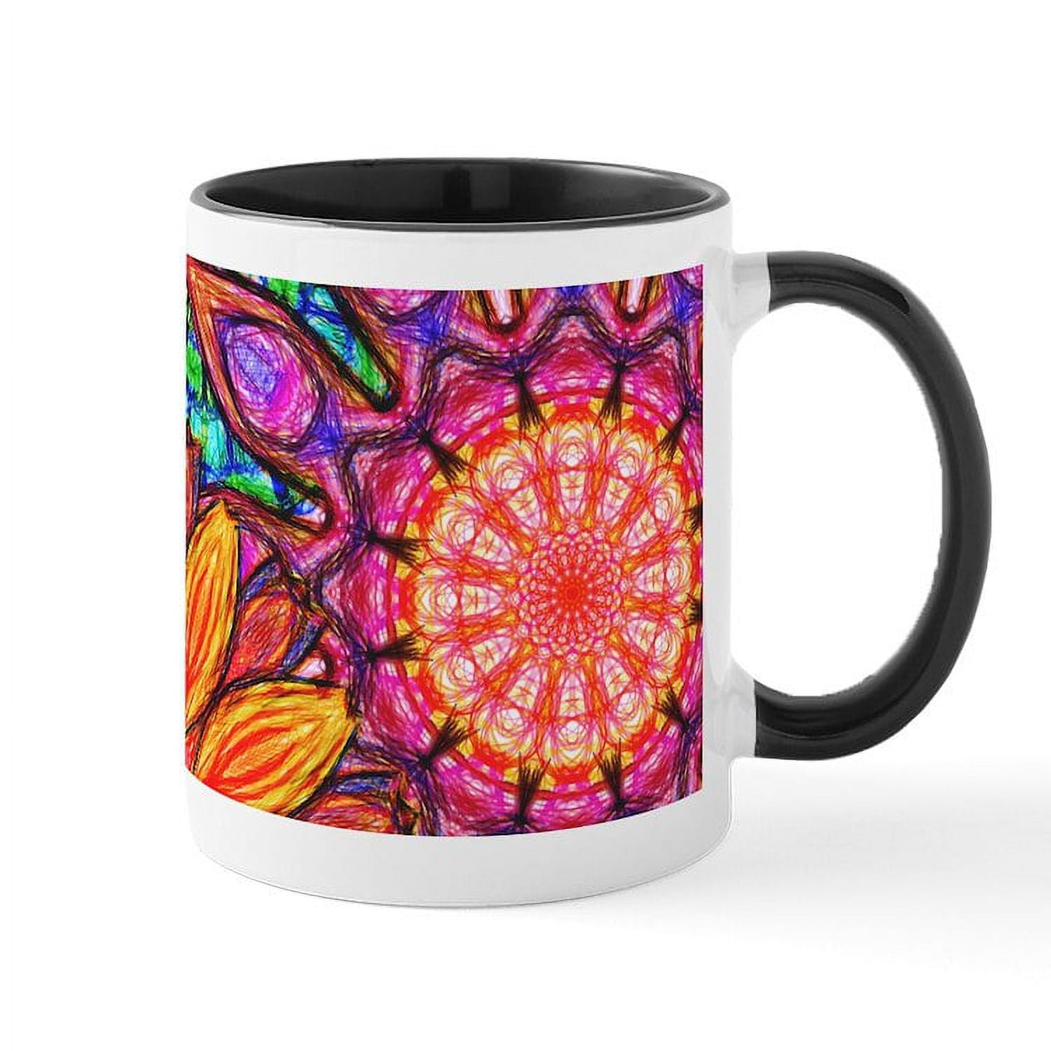 CafePress - Funky Flowers Mugs - 11 oz Ceramic Mug - Novelty Coffee Tea ...
