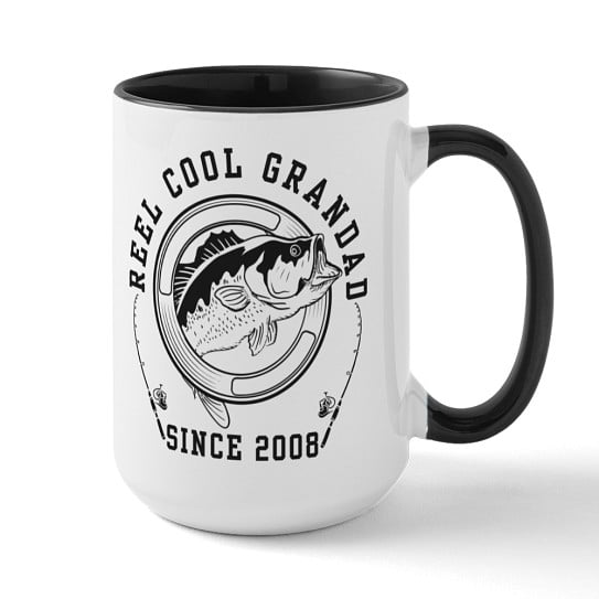CafePress - Funny Fishing Quote Reel Cool Grandad Since 2008 - 15 oz ...