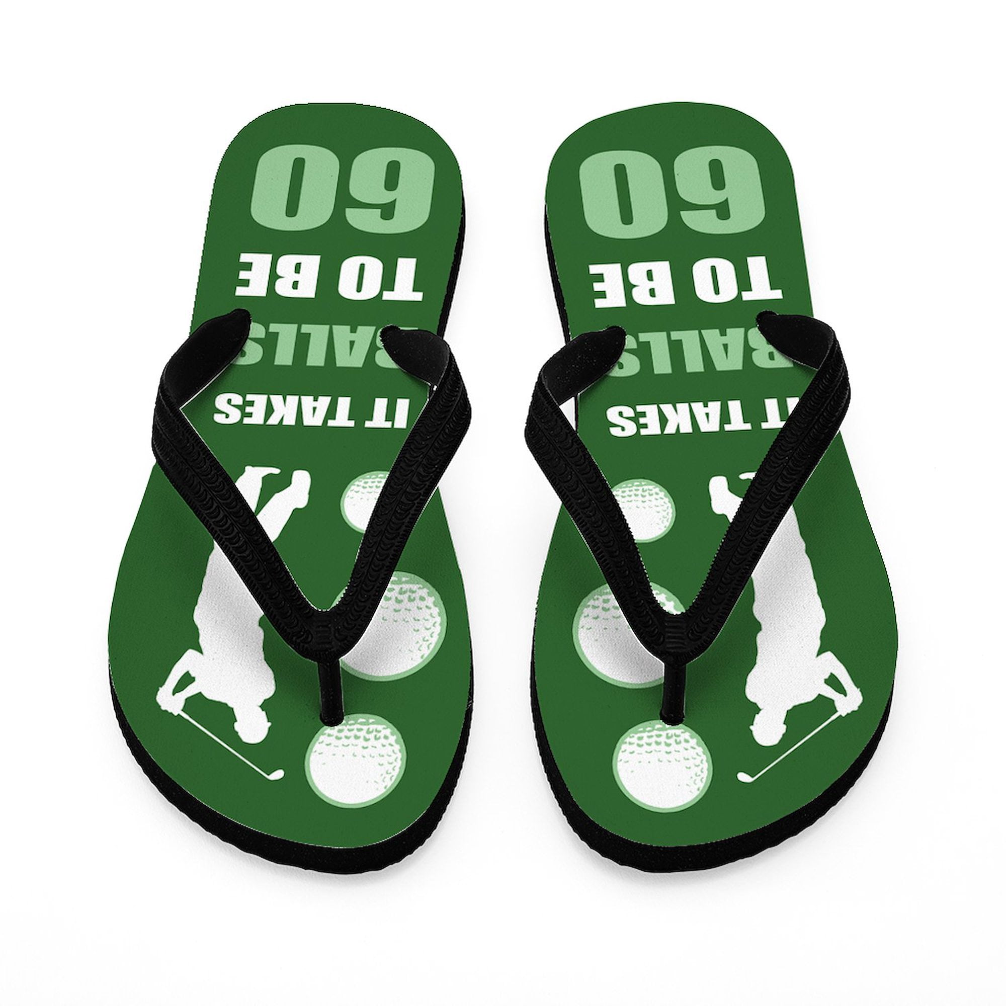 CafePress - Funny Golf 60Th Birthday Flip Flops - Flip Flops, Funny ...