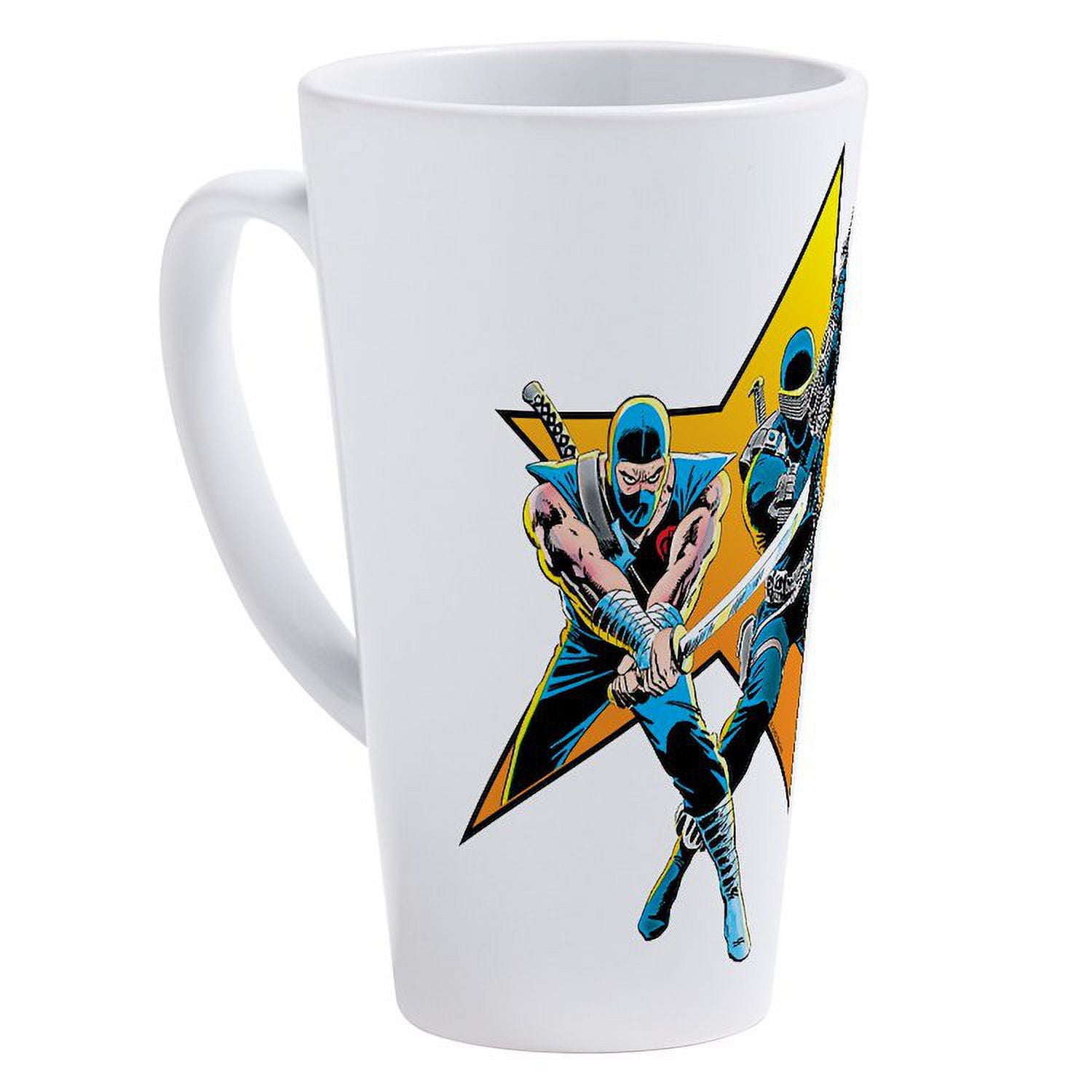 CafePress - G.I. Joe Storm Shadow And Snake Ey - 17 Oz White Ceramic ...