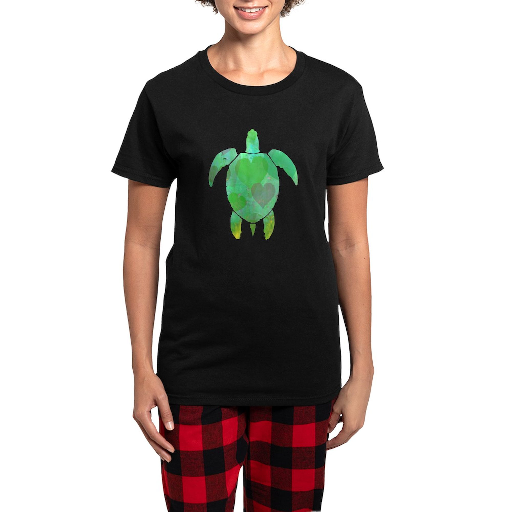 CafePress - GREEN SEA TURTLE Pajamas - Women's Short Sleeve Print T ...