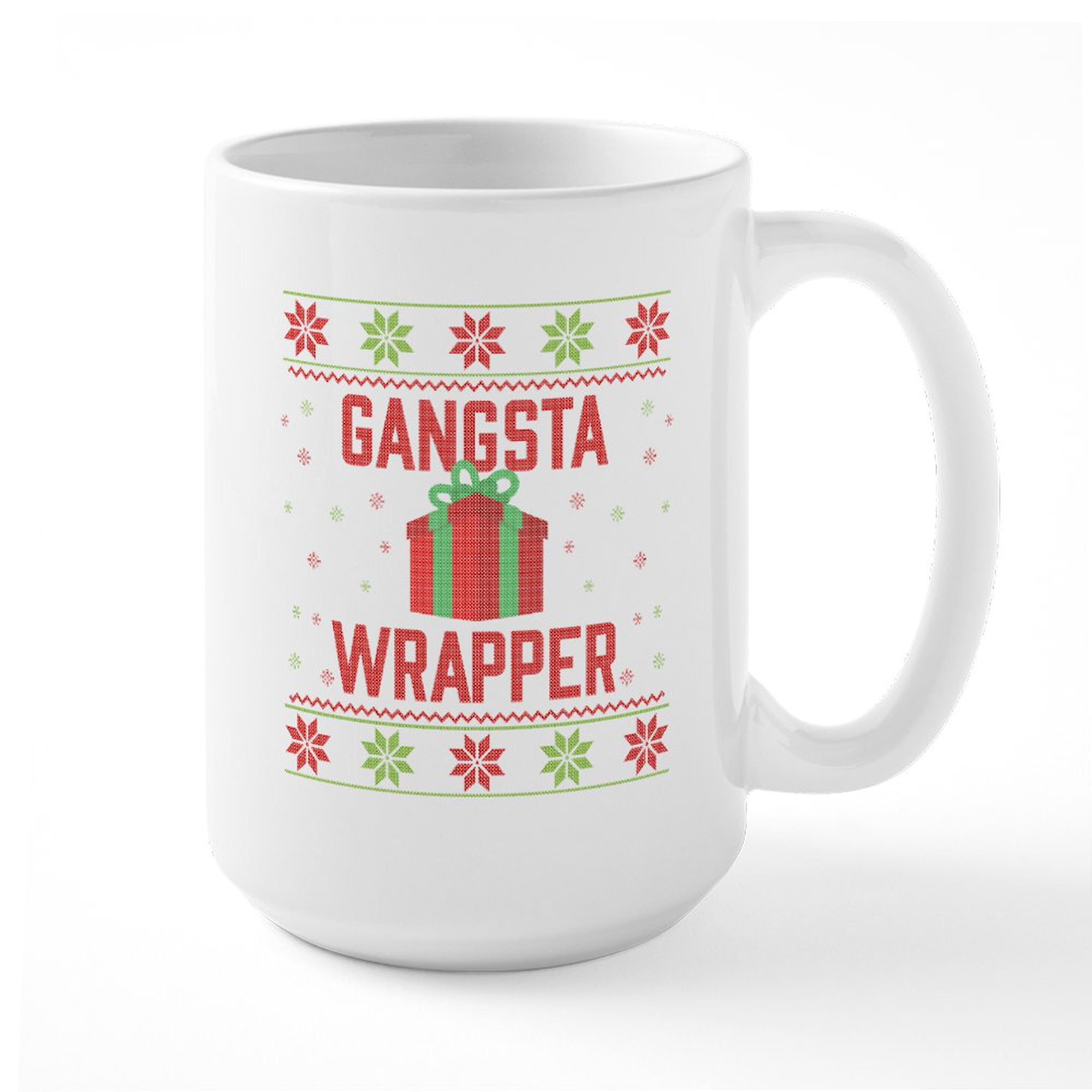 CafePress - Gangsta Wrapper - 15 oz Ceramic Large White Novelty Mug ...