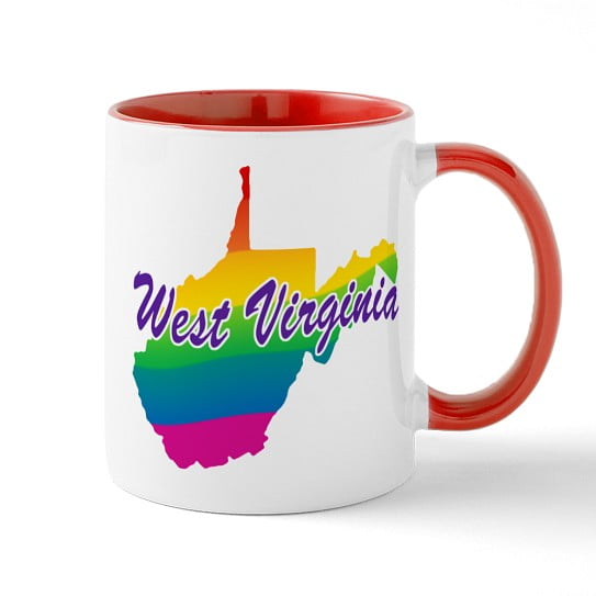 CafePress - Gay Pride Rainbow West Virginia Mug - 11 oz Ceramic Mug ...