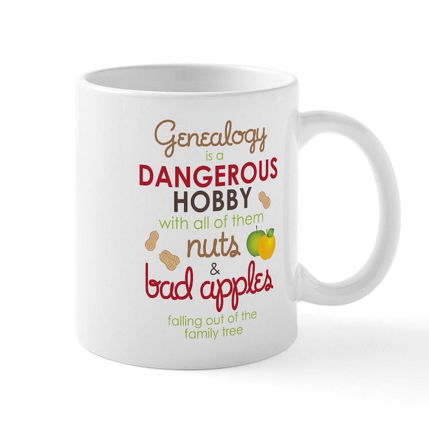 CafePress - Genealogy Nuts Mug - 11 oz Ceramic Mug - Novelty Coffee Tea ...