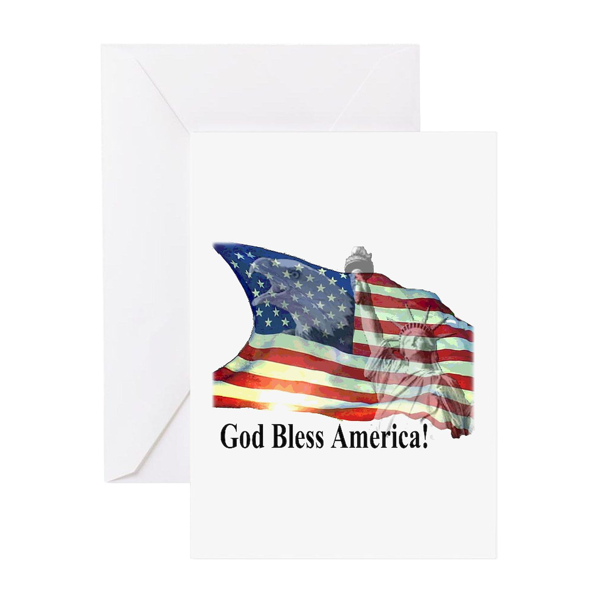CafePress - God Bless America! - Greeting Card, Blank Inside Glossy ...