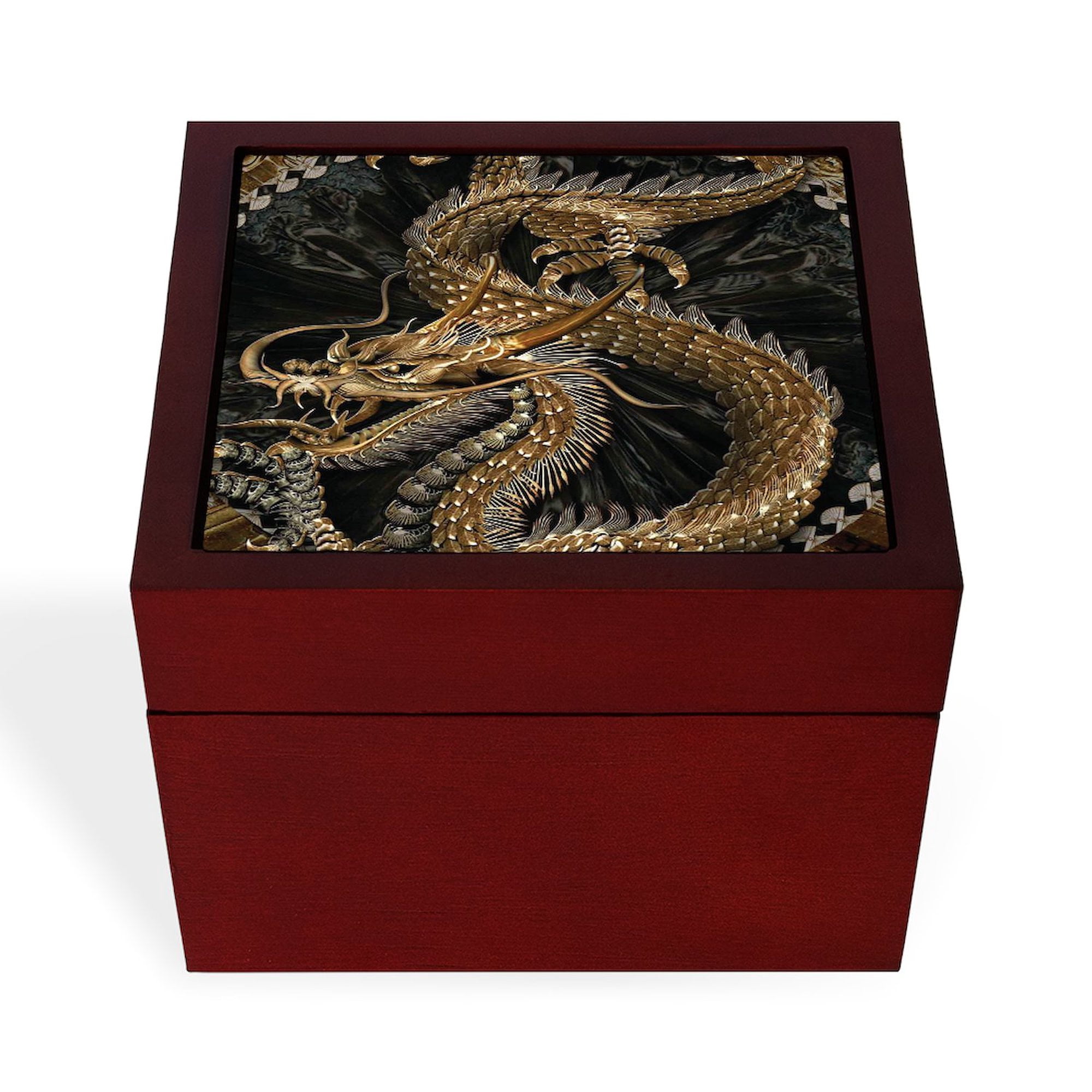 CafePress - Gold Dragon - Keepsake Box, Finished Hardwood Jewelry Box ...