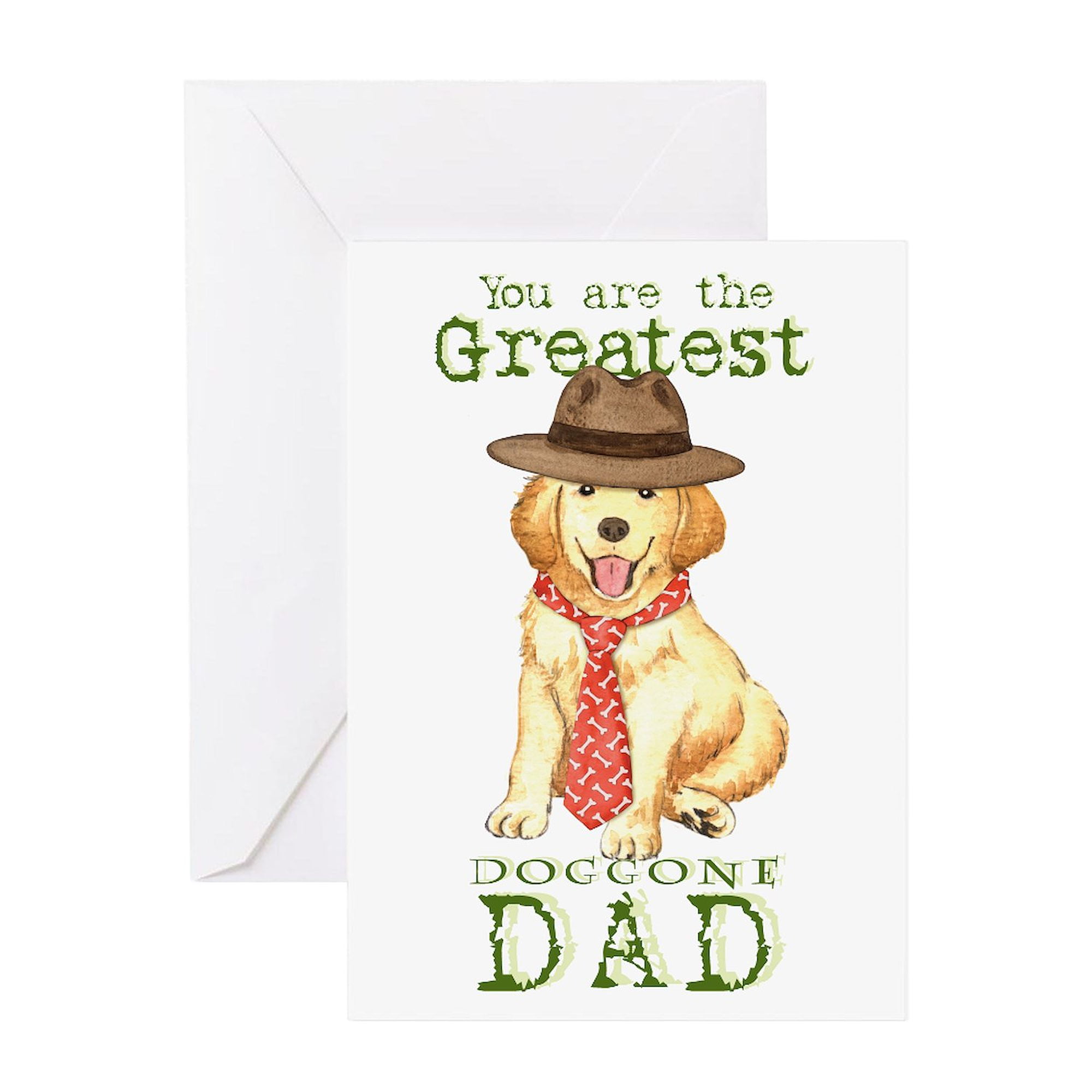 CafePress - Golden Father's Day - Greeting Card, Blank Inside Glossy ...