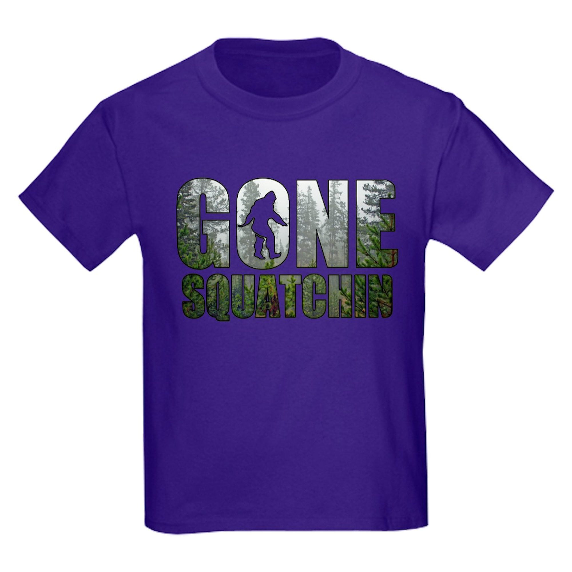 CafePress - Gone Squatchin Deep Woods Kids Dark T Shirt - Dark T-Shirt ...