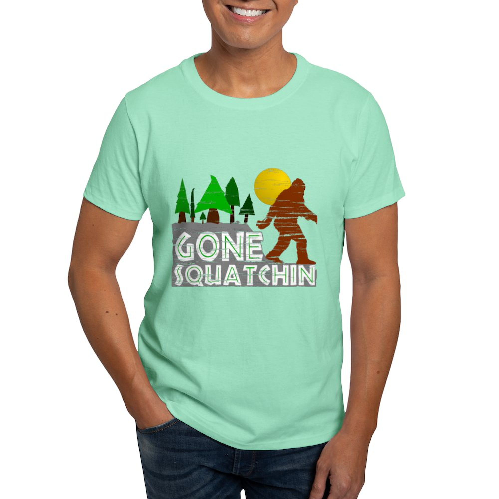 CafePress - Gone Squatchin Vintage Retro Distressed Dark T Shi - Men's ...
