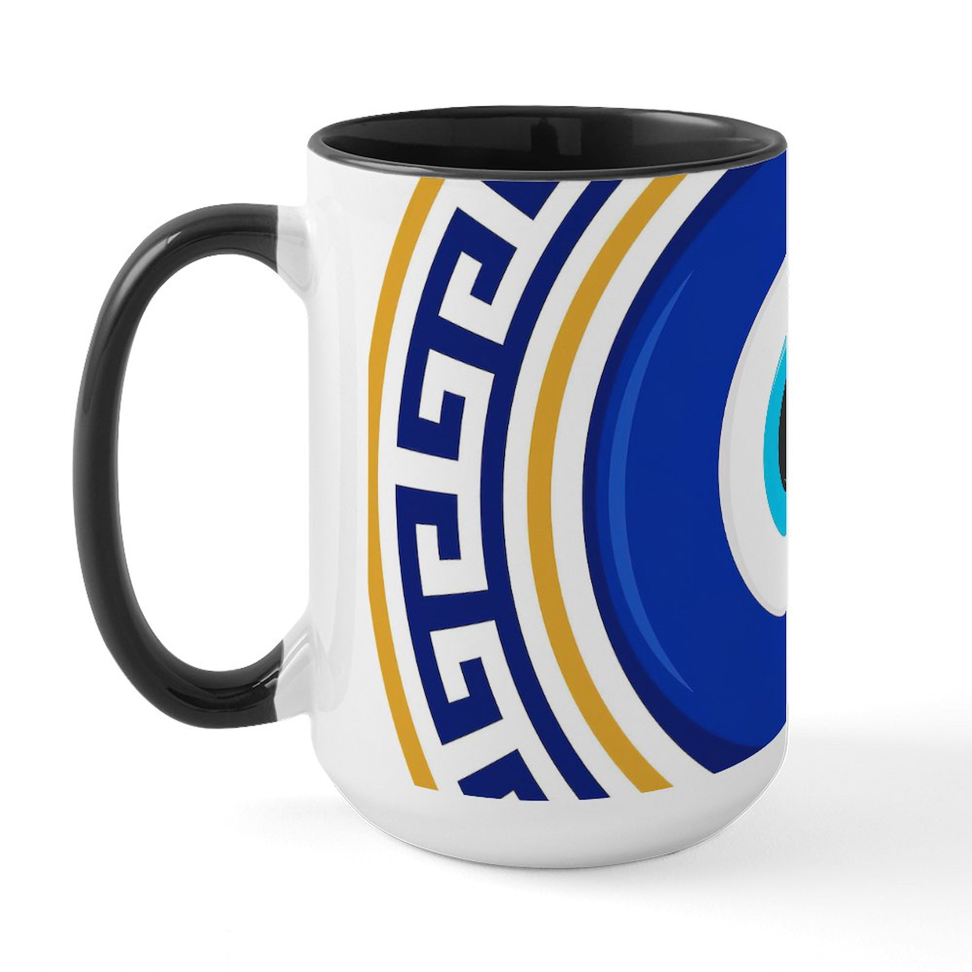 CafePress - Greek Mati Evil Eye 4 - 15 oz Ceramic Large White Novelty ...
