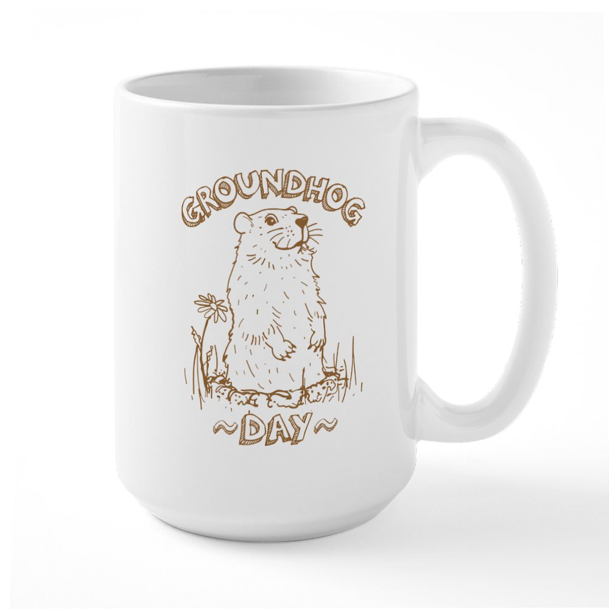 CafePress - Groundhog Day Mugs - 15 oz Ceramic Large White Novelty Mug ...