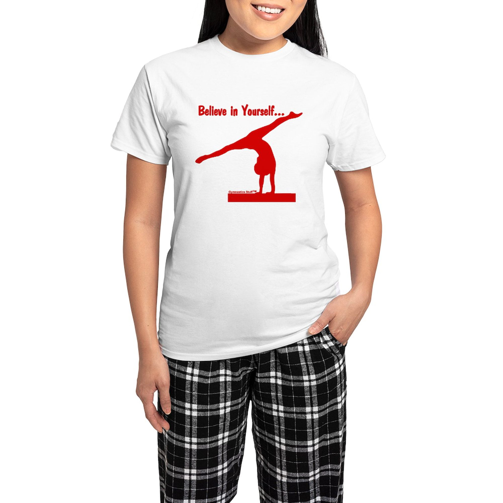 CafePress - Gymnastics Pajamas Believe - Women's Short Sleeve Print T ...