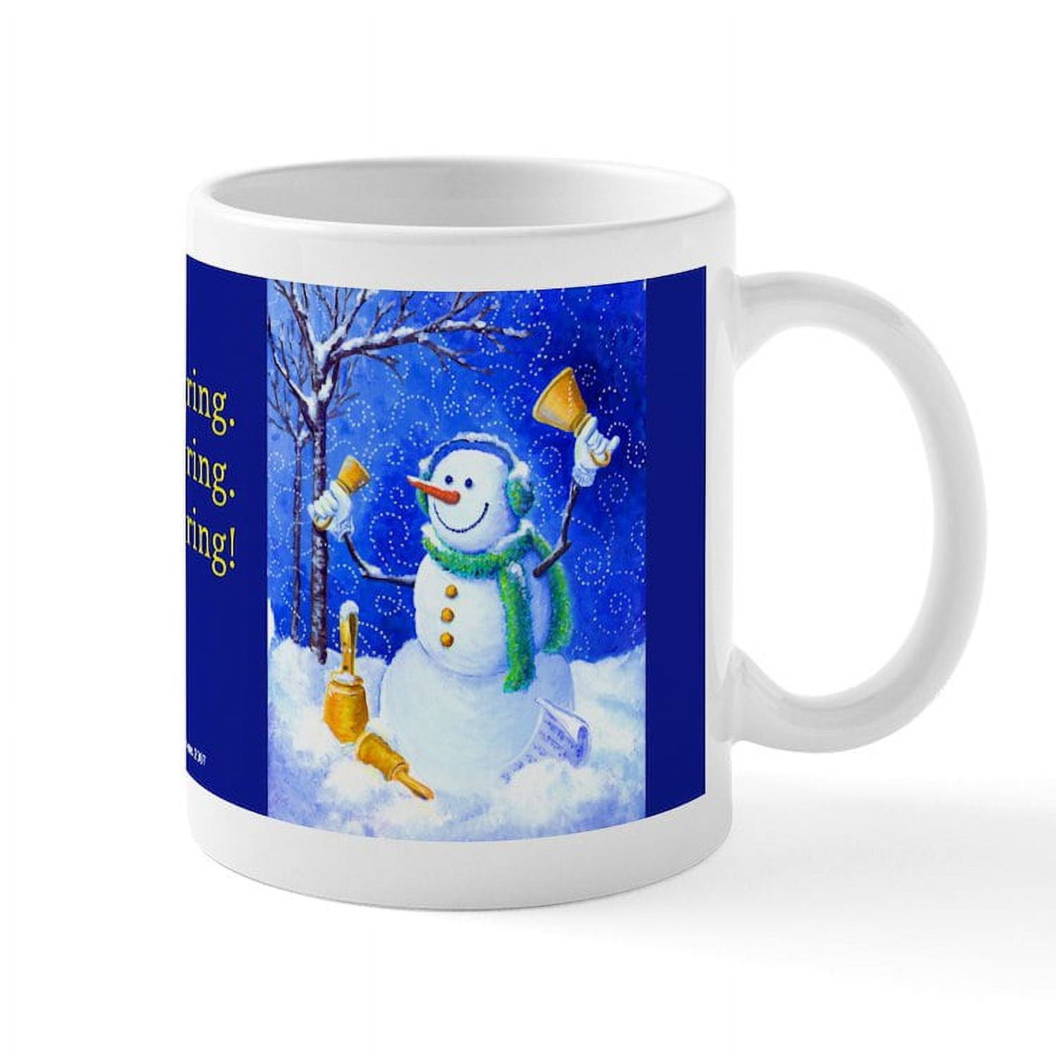 CafePress - HANDBELL SNOWMAN MUG - 11 oz Ceramic Mug - Novelty Coffee ...