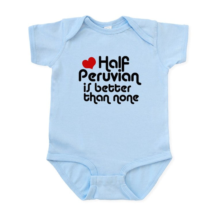 CafePress - Half Peruvian Infant Bodysuit - Baby Light Bodysuit, Size ...