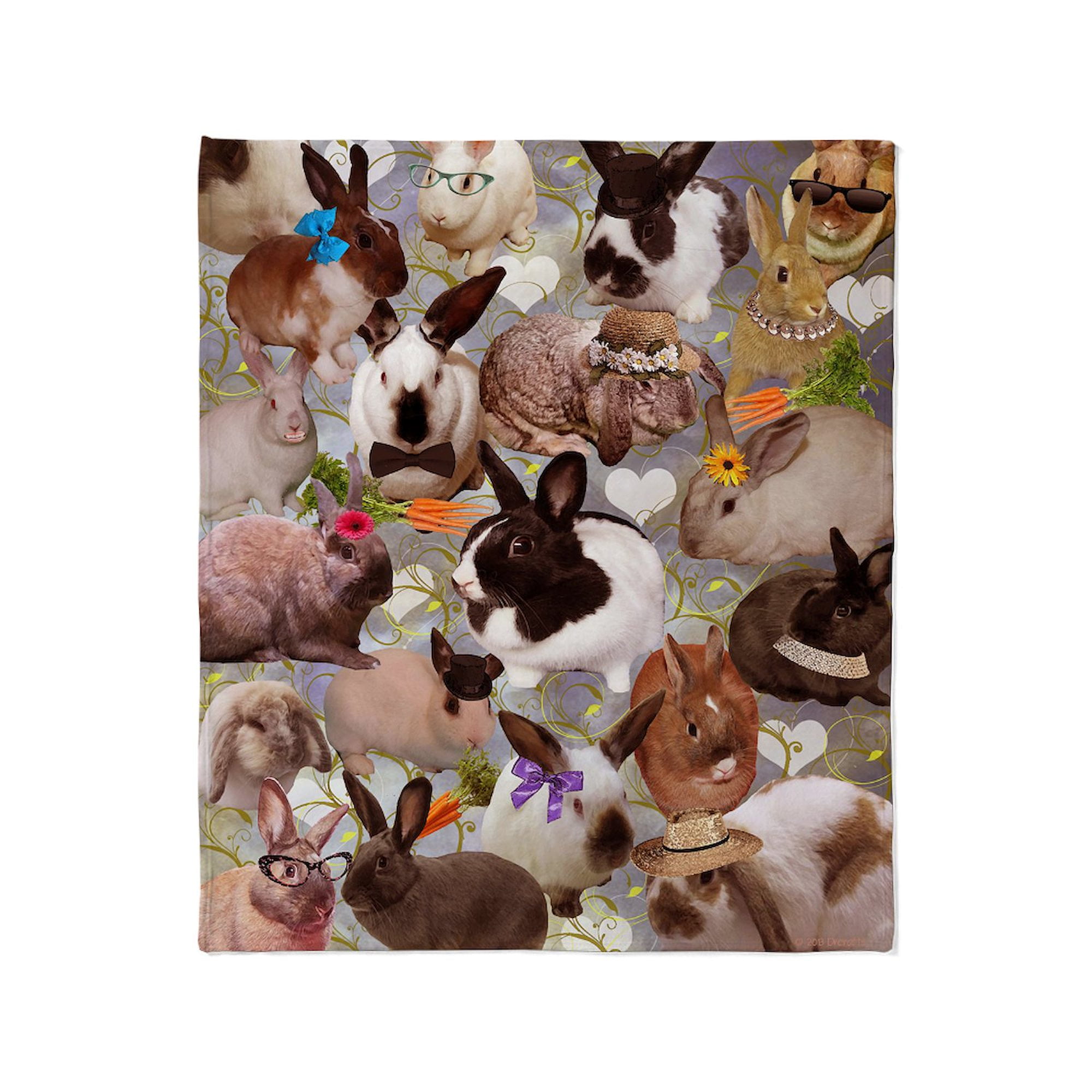 CafePress - Happy Bunnies Throw Blanket - Soft Fleece Throw Blanket, 50 ...