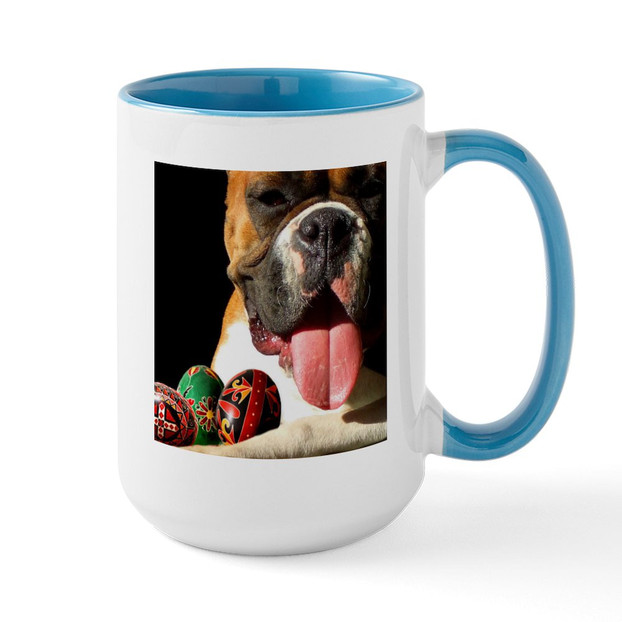 CafePress - Happy Easter Boxer Dog Large Mug - 15 oz Ceramic Large ...