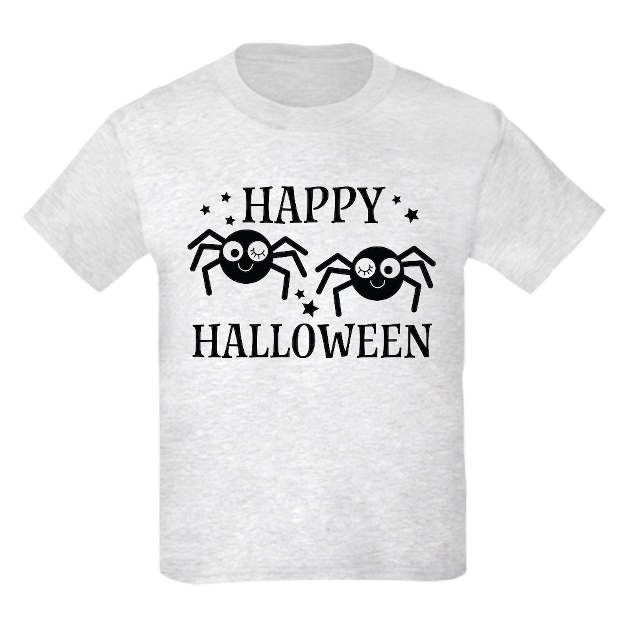 CafePress - Happy Halloween Spiders T Shirt - Light Classic Kids ...