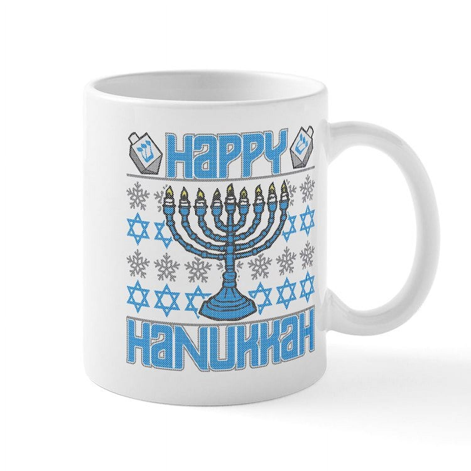 CafePress - Happy Hanukkah - 11 oz Ceramic Mug - Novelty Coffee Tea Cup ...
