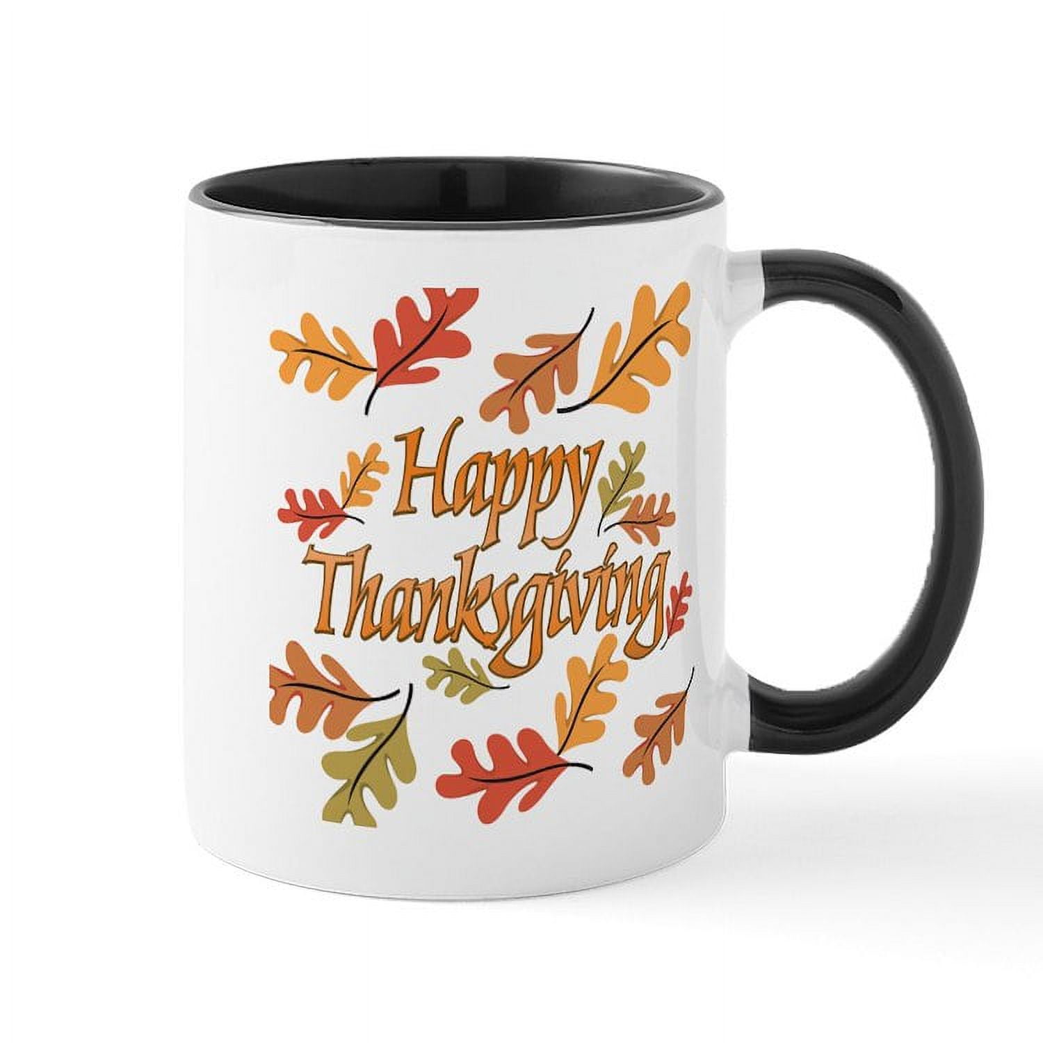 CafePress - Happy Thanksgiving Mug Mugs - 11 oz Ceramic Mug - Novelty ...