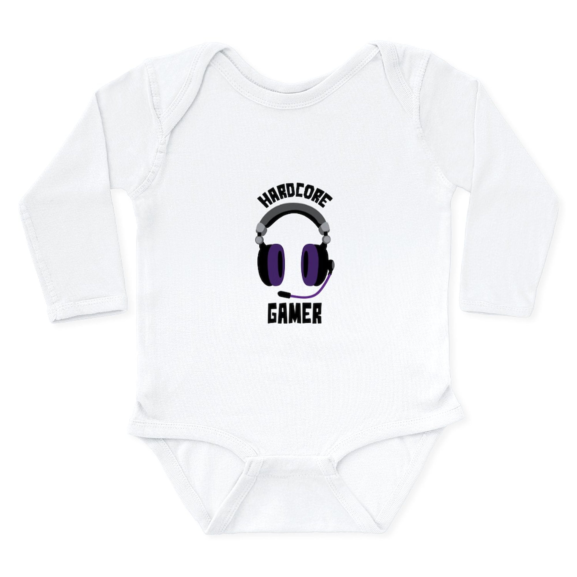 CafePress - Hardcore Gamer Body Suit - Long Sleeve Cotton Baby Bodysuit ...