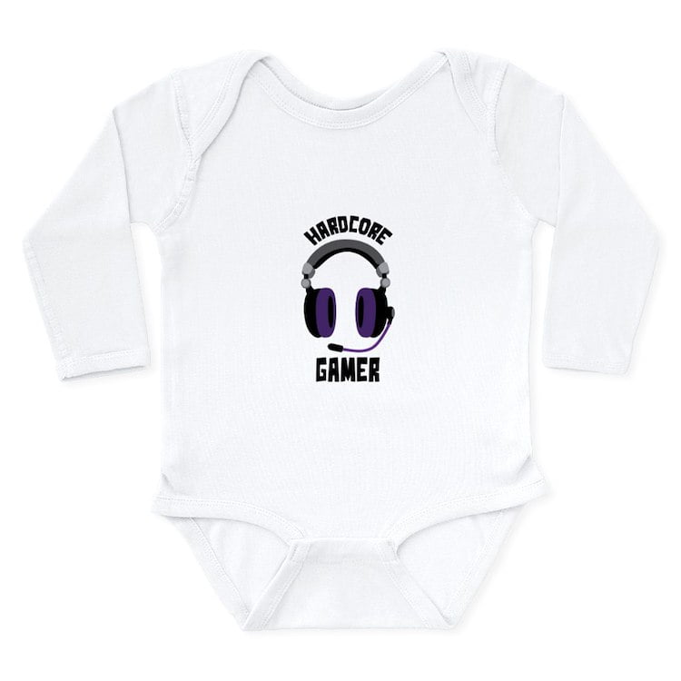 CafePress - Hardcore Gamer Body Suit - Long Sleeve Infant Bodysuit ...