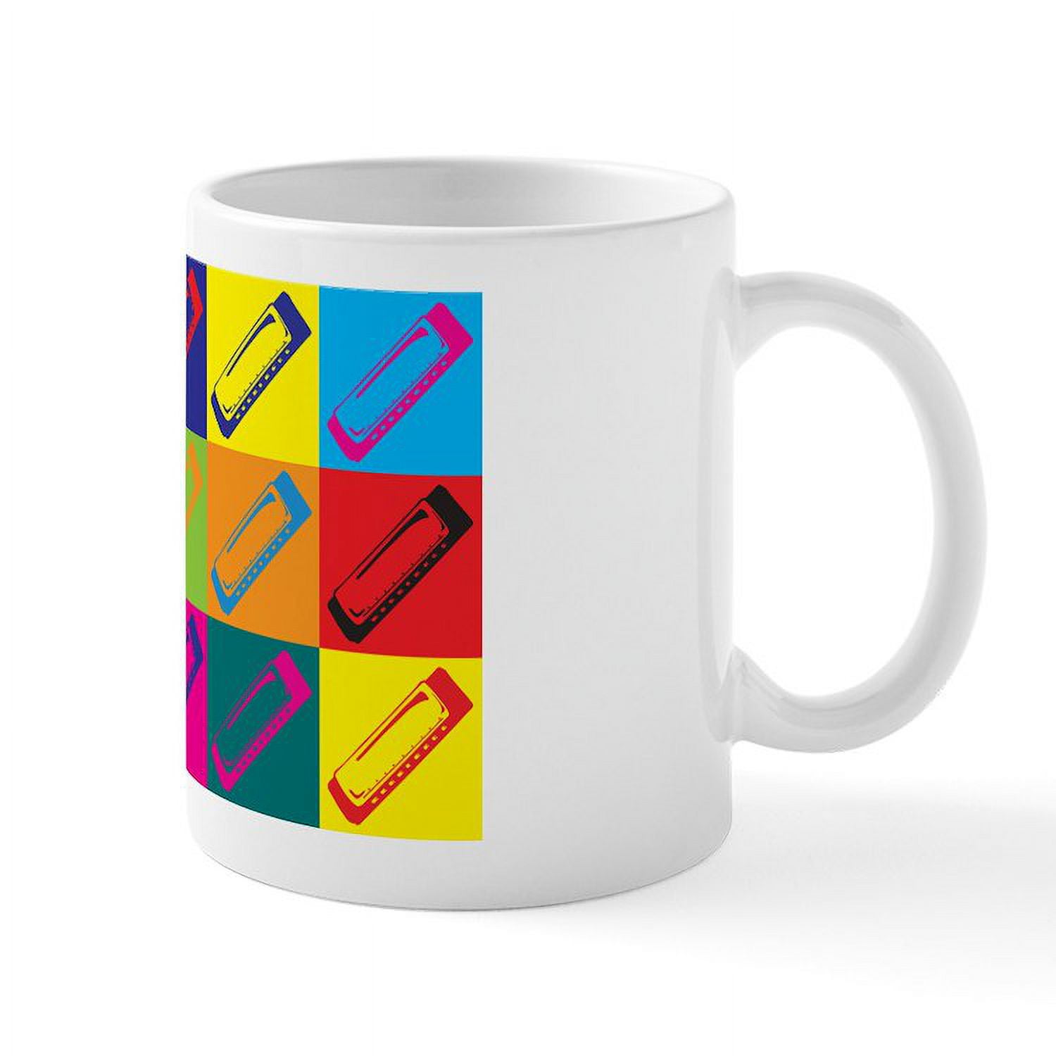 CafePress - Harmonica Pop Art Mug - 11 oz Ceramic Mug - Novelty Coffee ...