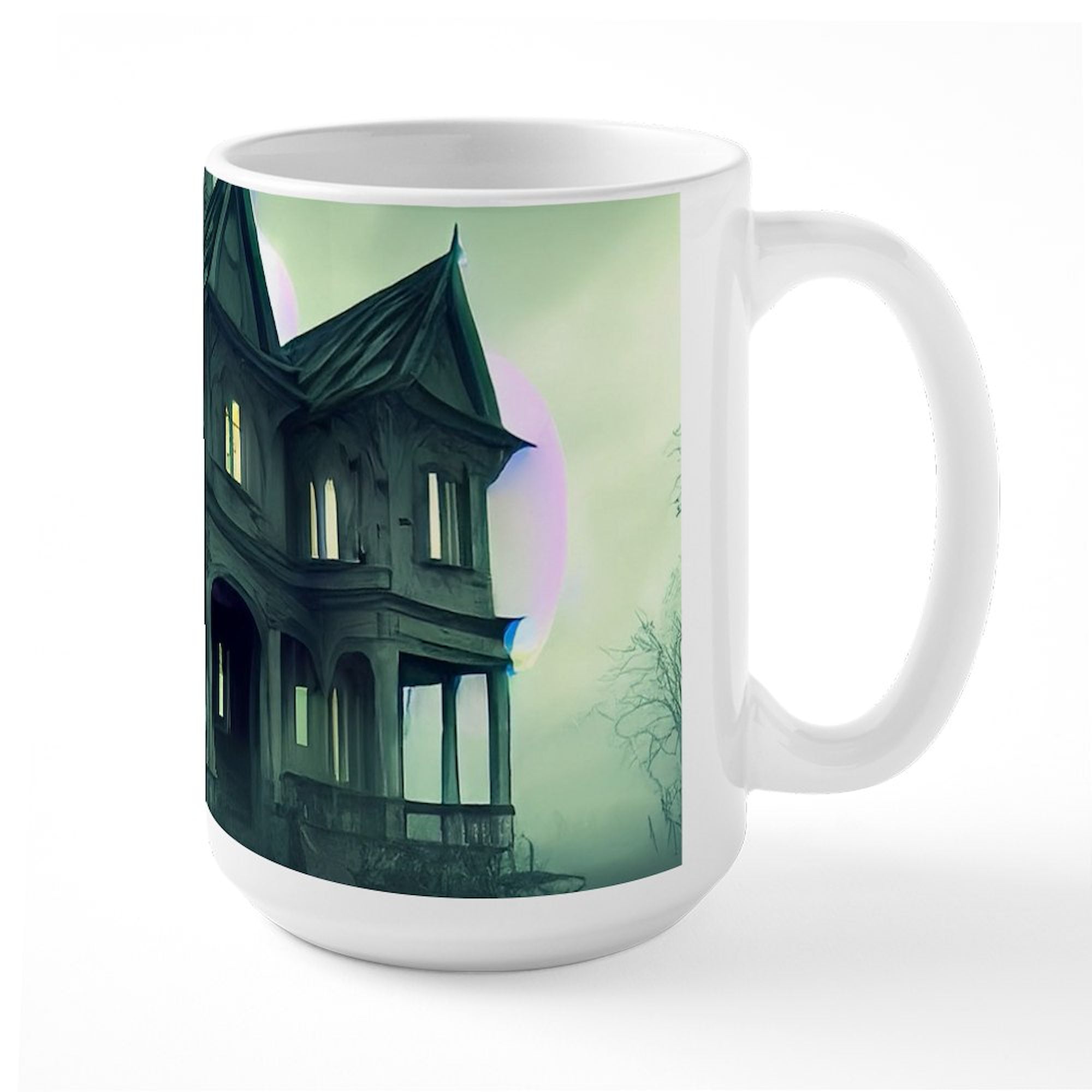CafePress - Haunted House - 15 oz Ceramic Large White Novelty Mug ...